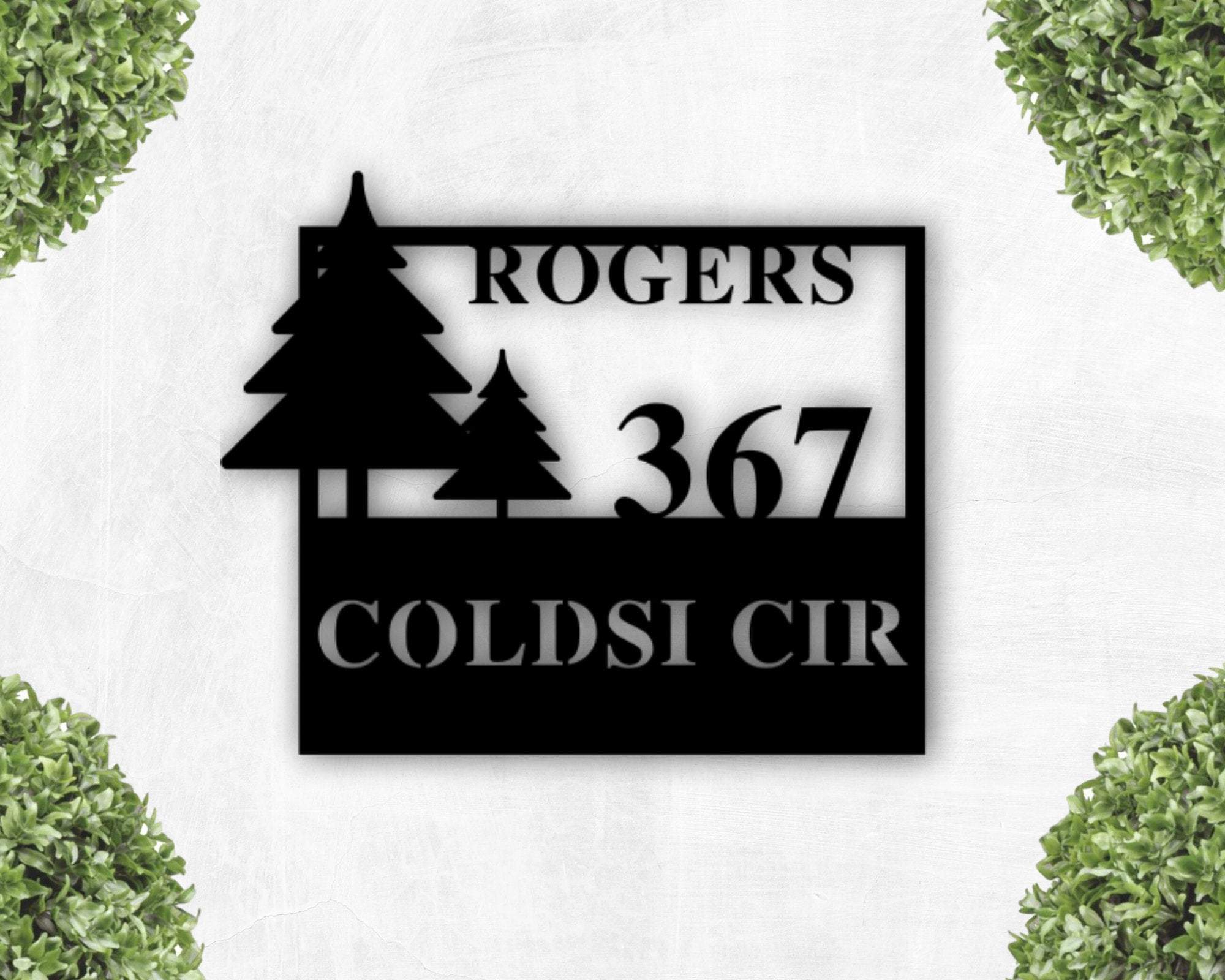 Custom Metal Address Sign - Wilderness Rustic Sign - Metal House Number ...