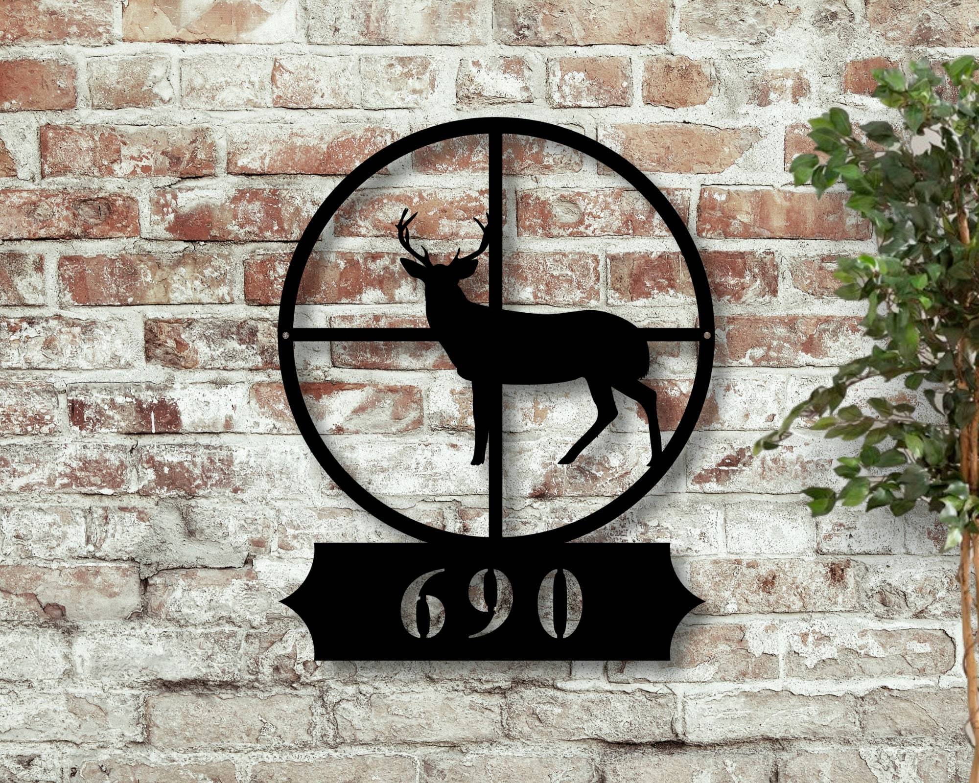 Custom Metal Address Sign - Camp Address Sign - Metal Hunter Camp ...
