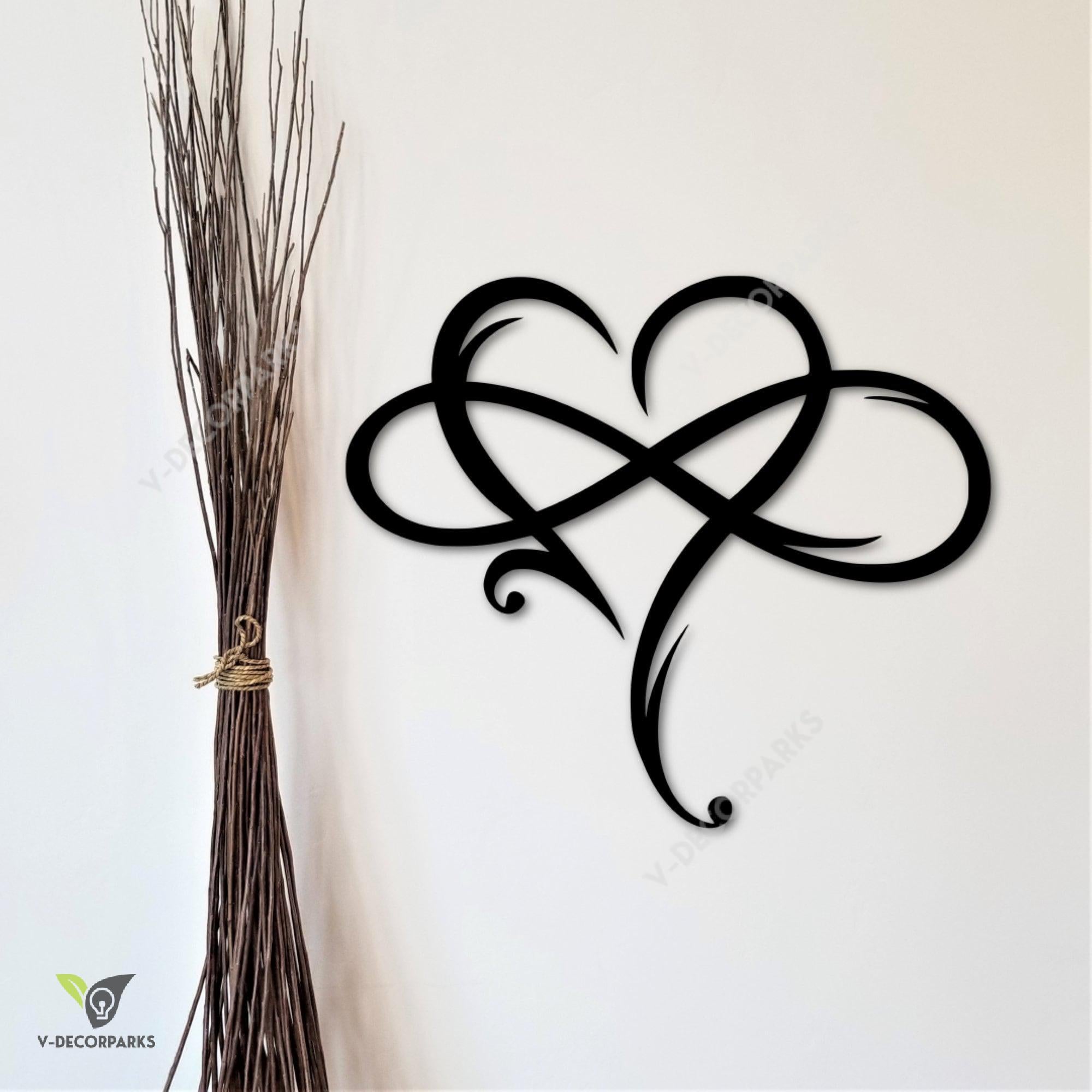 Metal Heart Infinity Sign, Infinity Symbol With Heart, Valentine ...