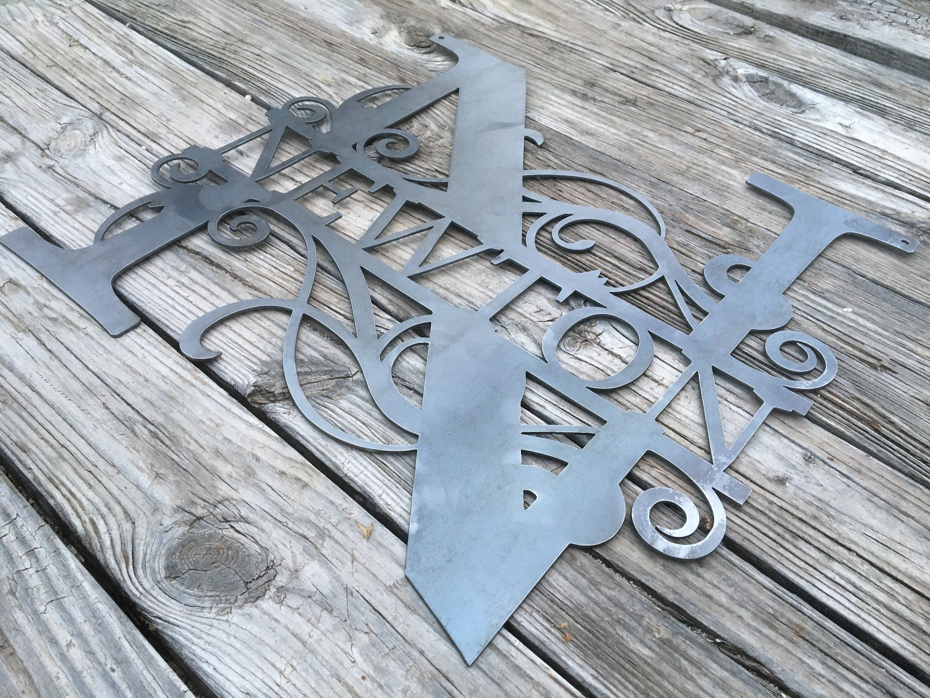 Personalized Monogram Metal Sign, Last Name Monogram, Metal Sign ...