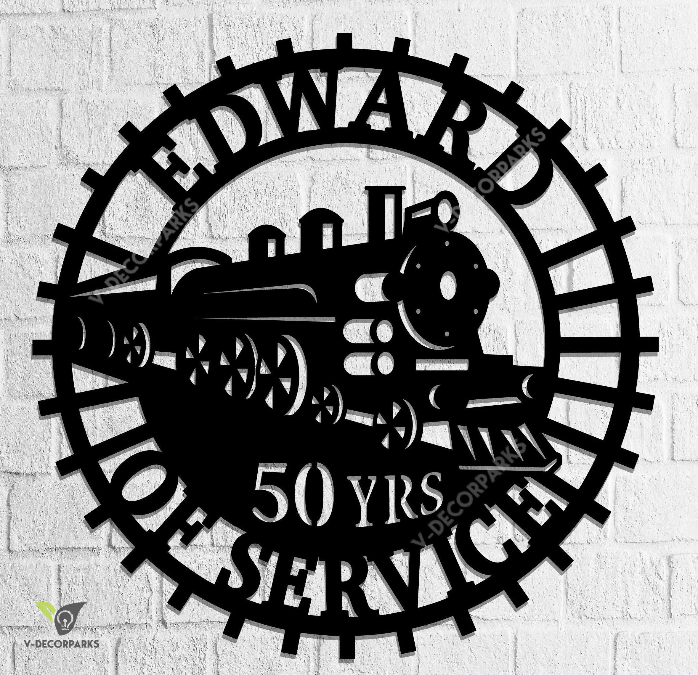 Personalized Train Sign, Retired Train Engineer, Locomotive Train, Gift ...