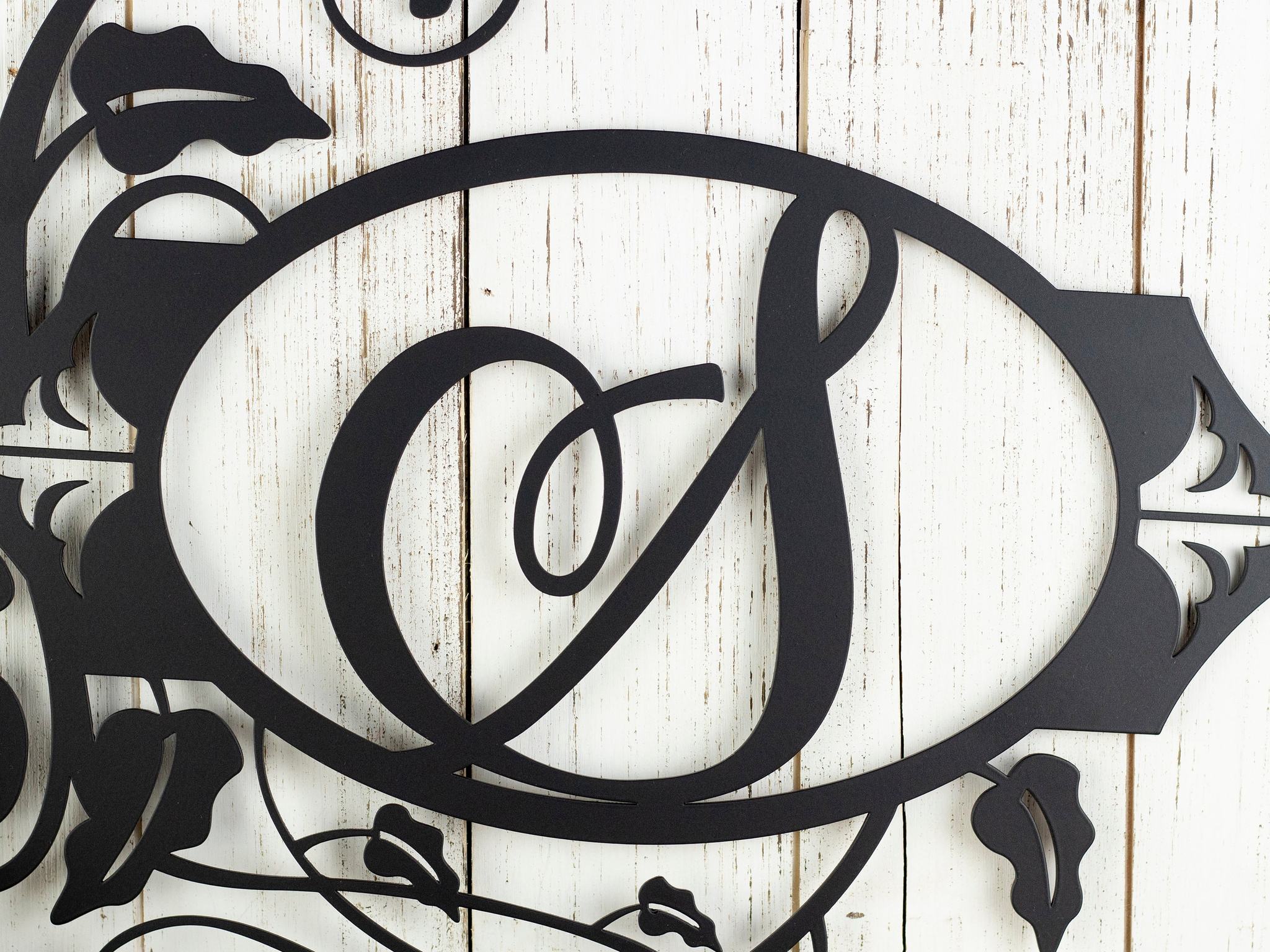 Metal Laser Cut Sign - Monogram Metal Sign - Family Letter Sign ...