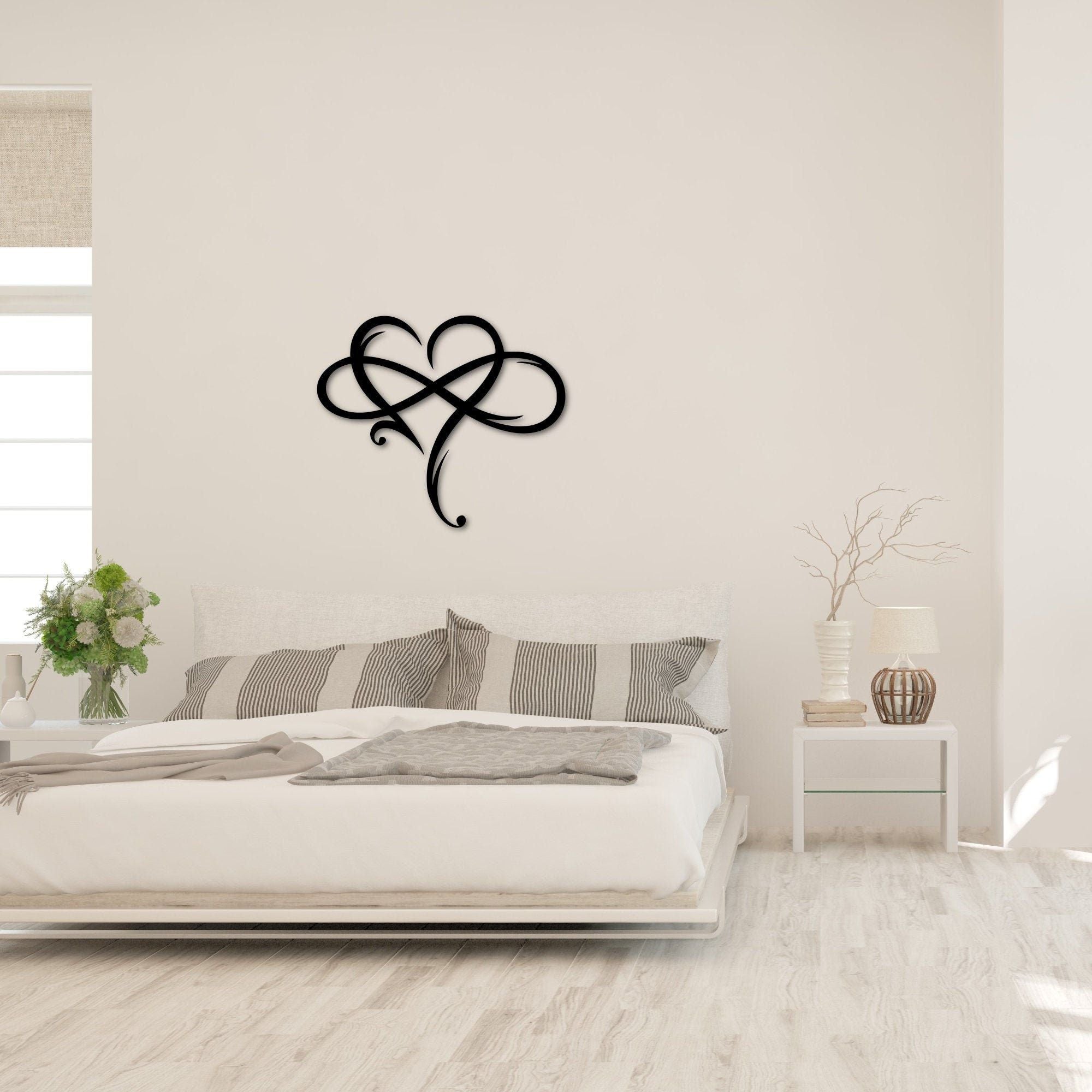 Infinity Heart Metal Sign Infinity Symbol Metal Wall Art, Love Infinity ...