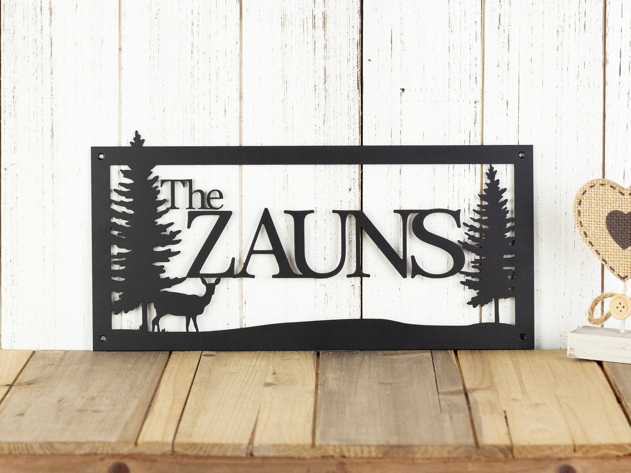 Custom Family Name Sign - Custom Metal Wall Art - Log Cabin Decor ...