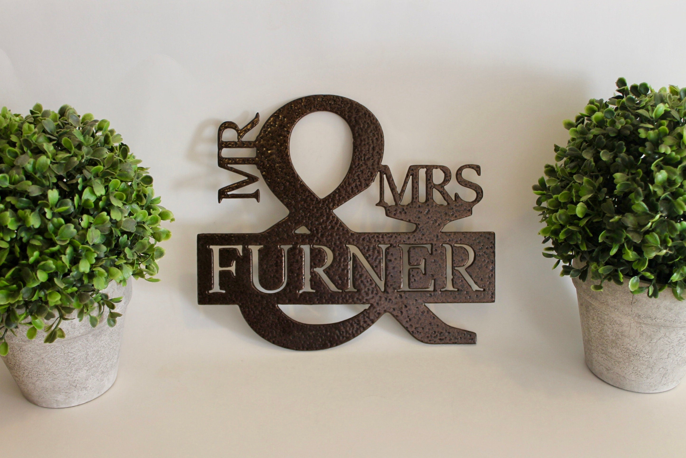 Personalized Mr Mrs Monogram, Metal Monogram Sign, Personalized Metal ...
