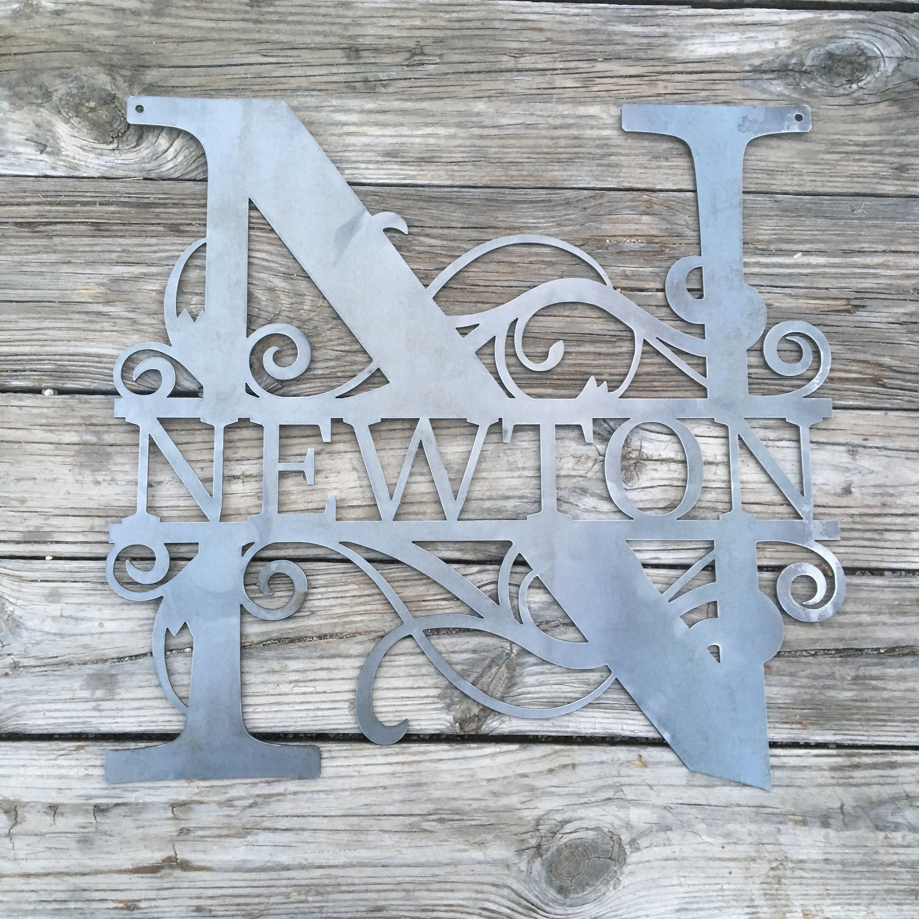Personalized Monogram Metal Sign, Last Name Monogram, Metal Sign ...
