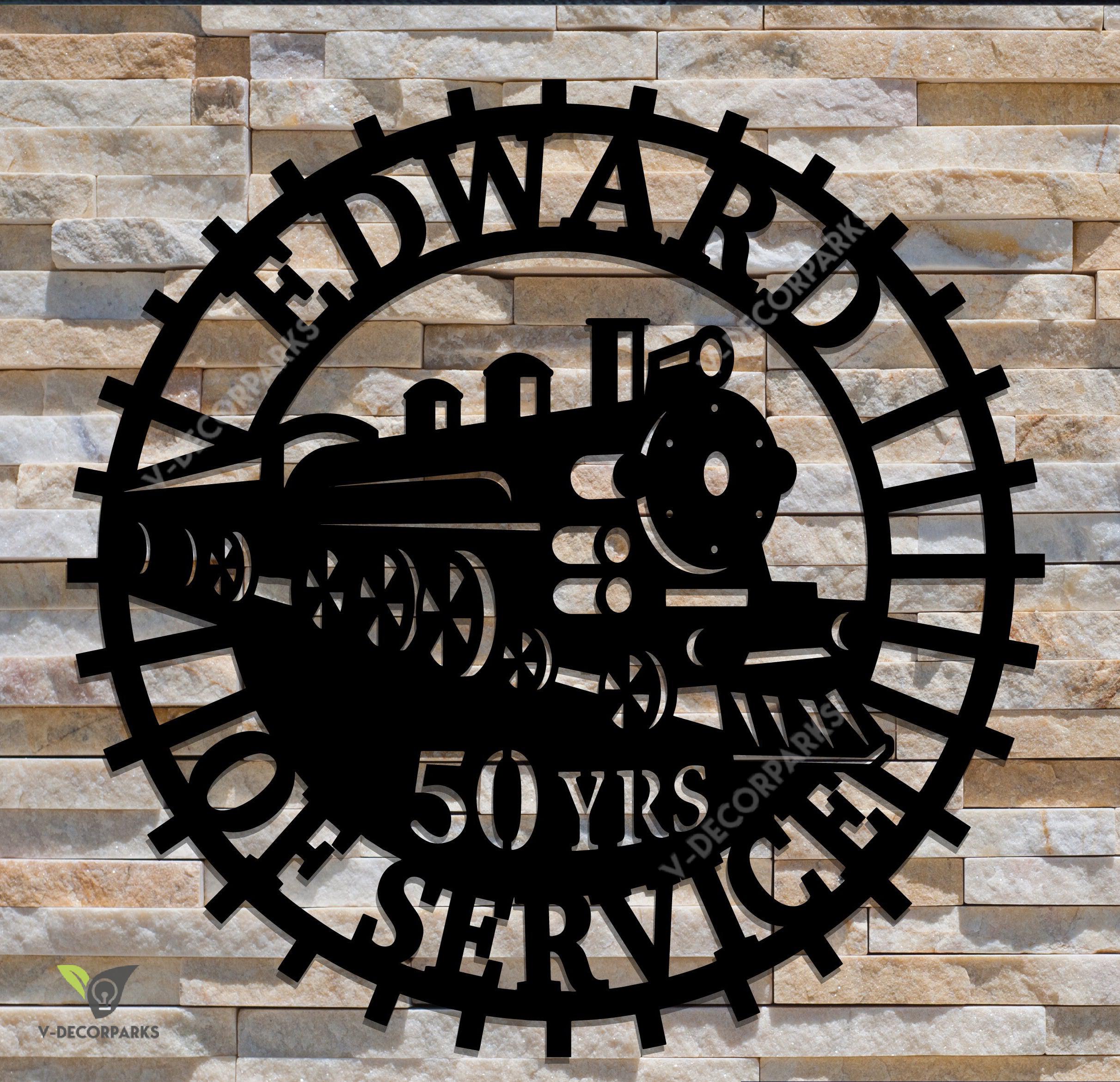 Personalized Train Sign, Retired Train Engineer, Locomotive Train, Gift ...