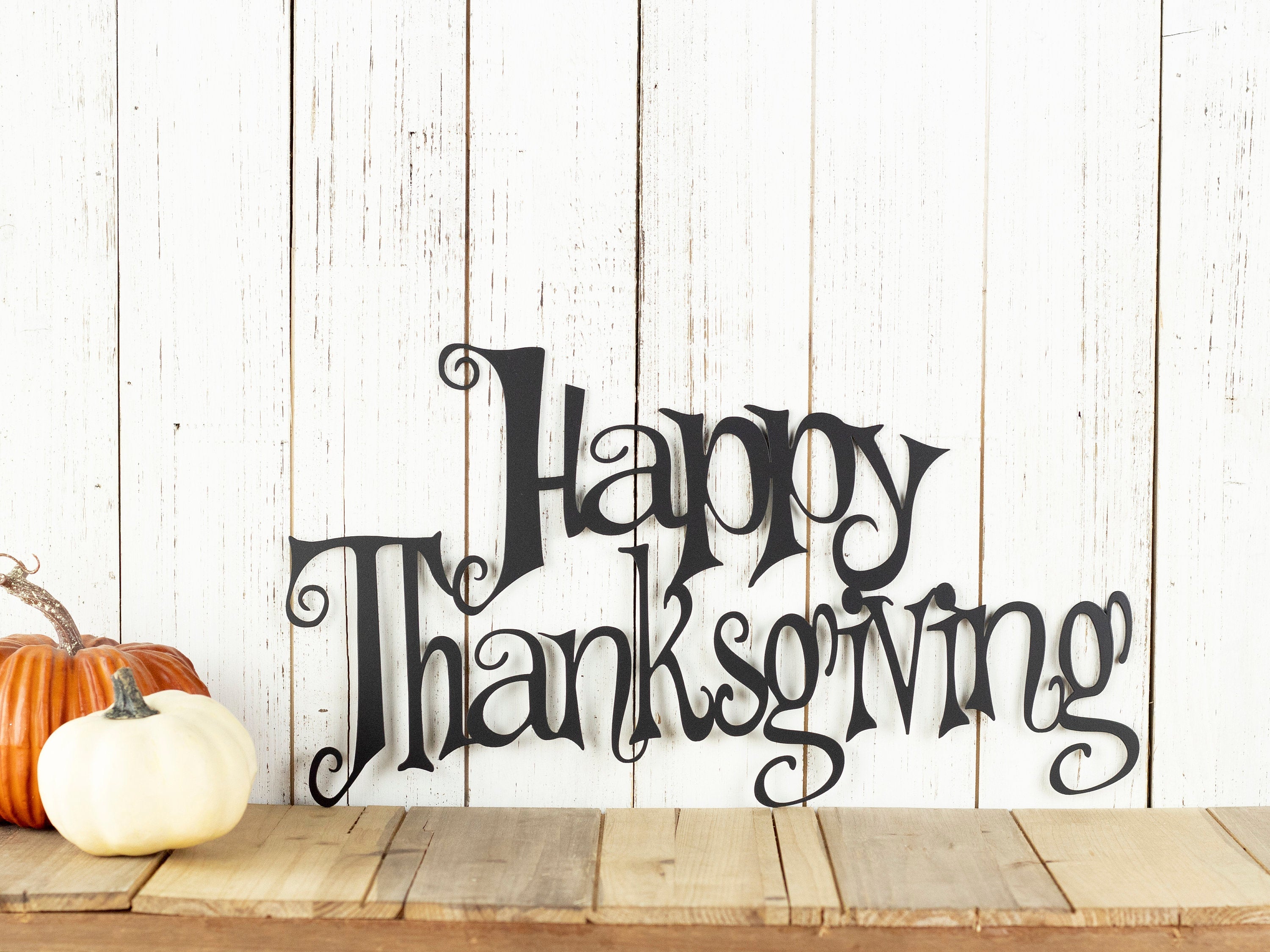 Happy Thanksgiving Metal Wall Art, Metal Sign, Thanksgiving Decor ...