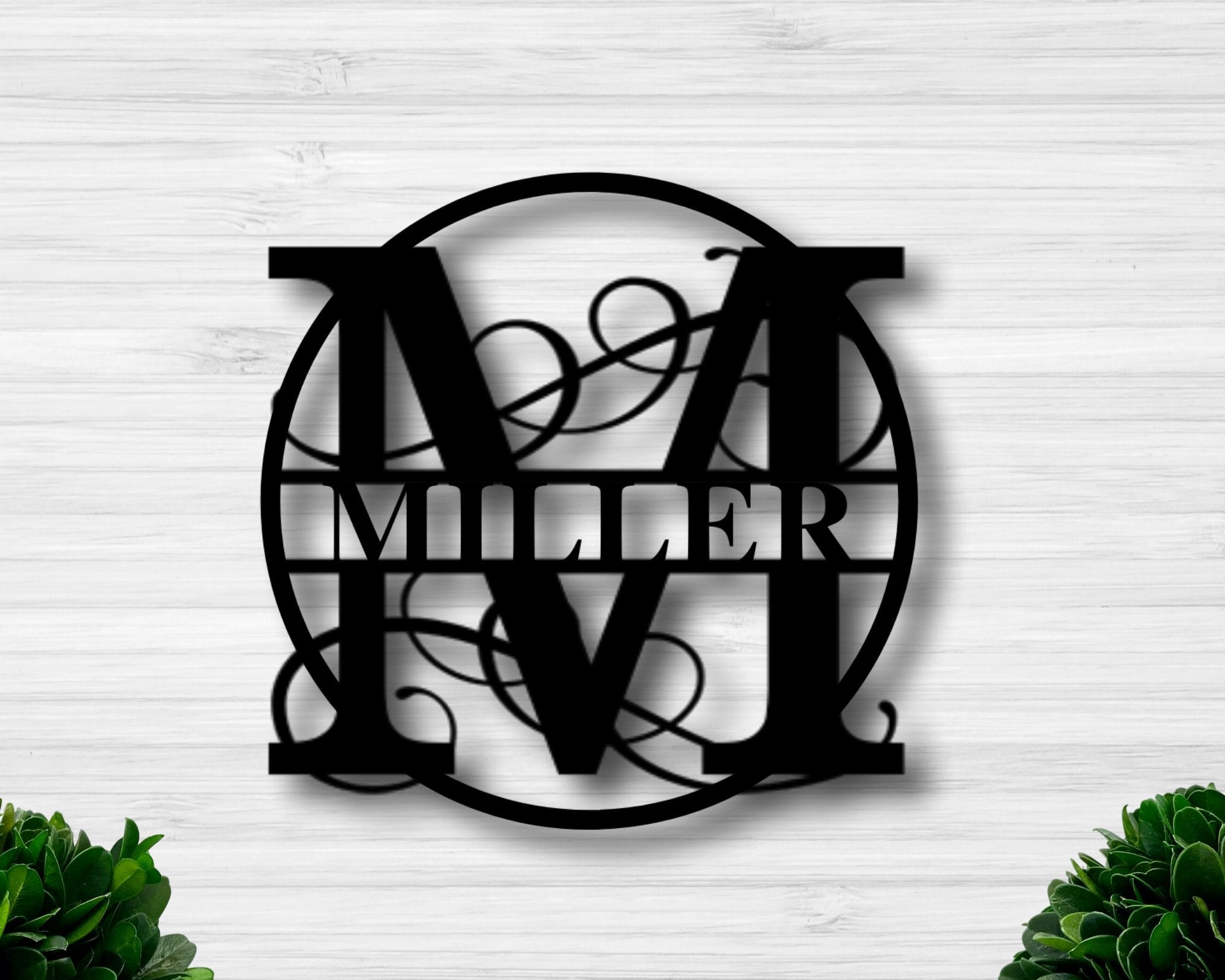 Custom Family Name Metal Sign, Initial Sign, Metal Monogram Sign, Door ...