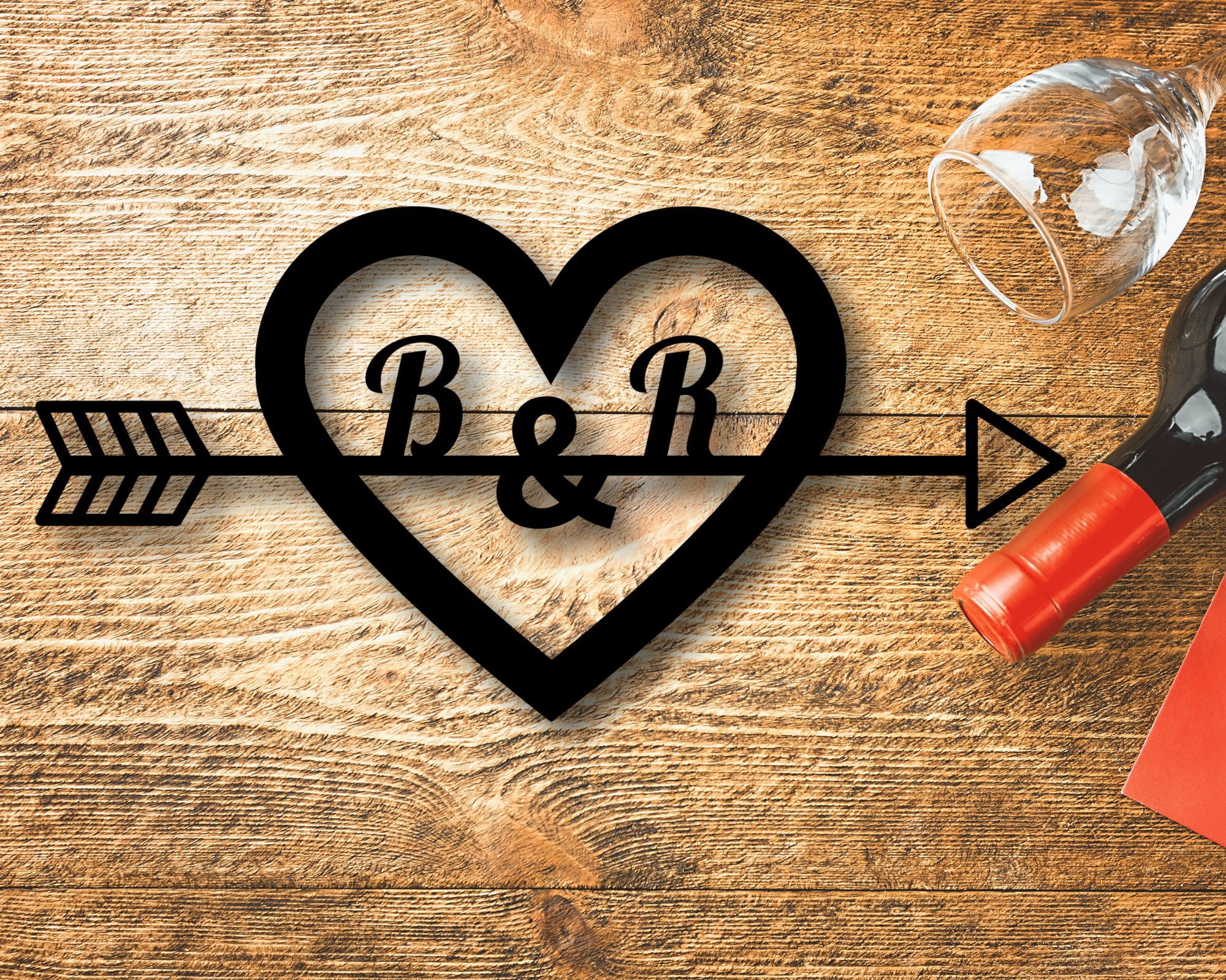 Custom Heart Sign, Metal Heart Sign, Custom Initial Sign, Heart And ...