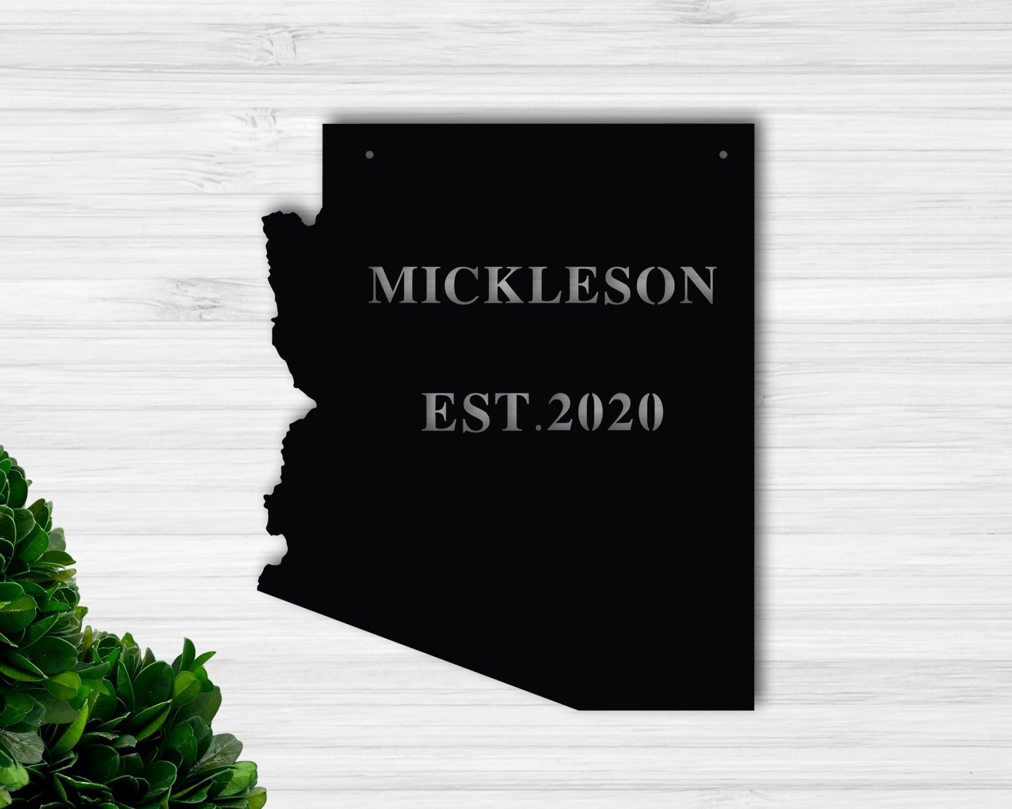 Arizona State Sign, Metal Monogram Sign, Metal Family Name Sign, Metal ...