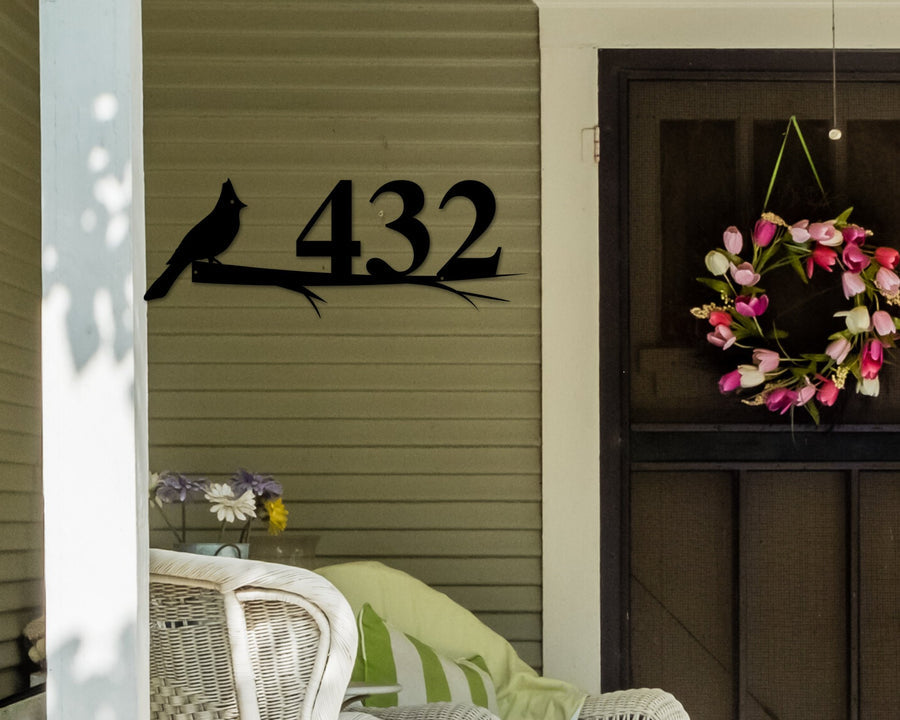 Cardinal Sign, Cardinal Address Sign, Bird House Numbers Sign Custom ...
