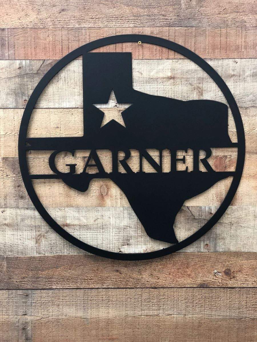 Texas State Circle Monogram #2 Cut Metal Sign, Wall Decor Metal Sign ...