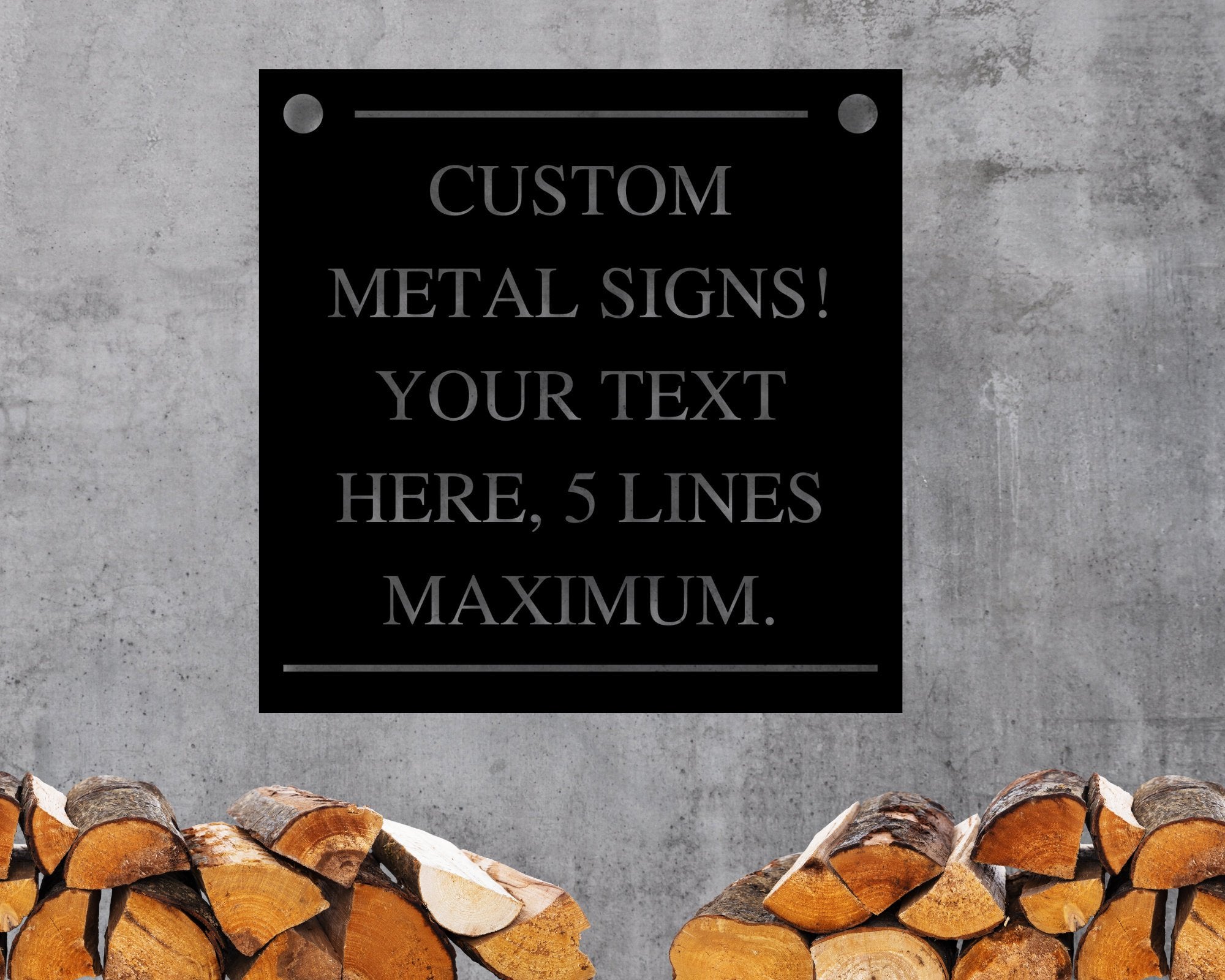 Custom Metal Sign, 5 Lines, Custom Sizes, Metal Sign, Indoor, Outdoor ...
