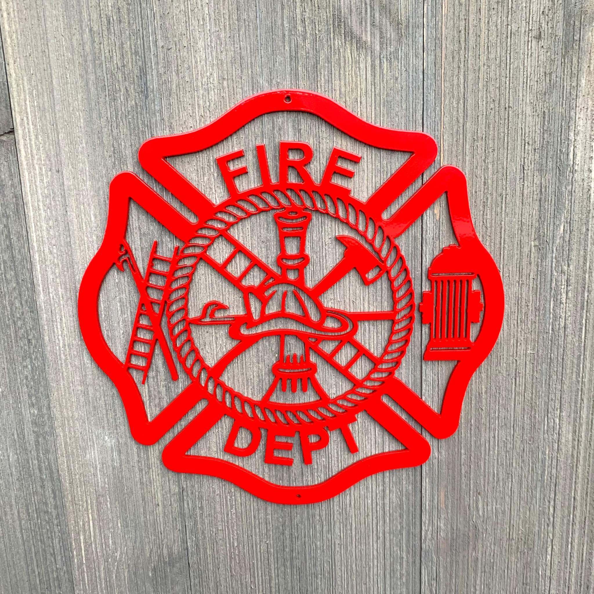 Fire Dept Metal Sign Cutout, Cut Metal Sign, Wall Metal Art | Nalaprint