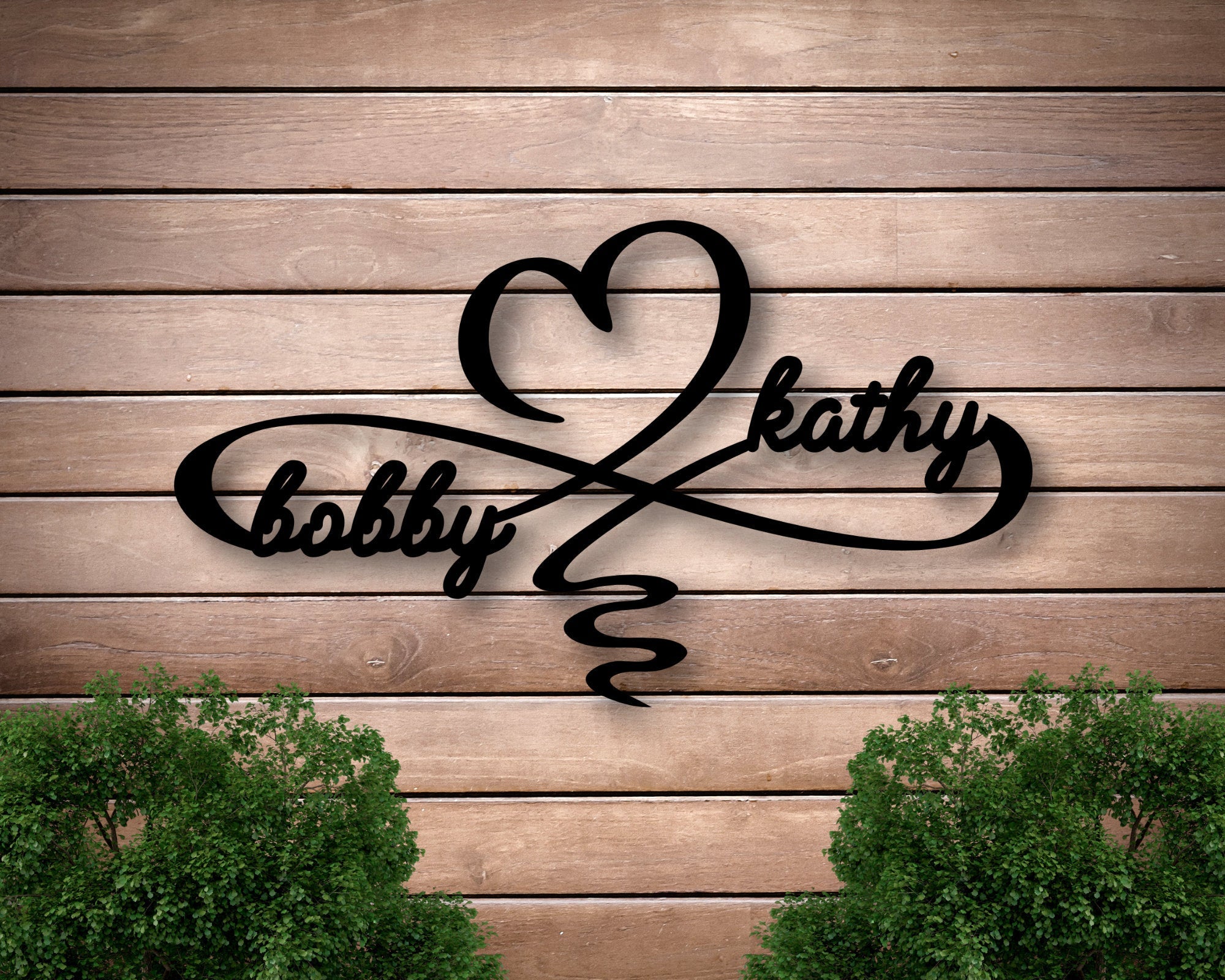 Personalized Infinity Heart Metal Sign, Infinity Sign, Custom Family ...