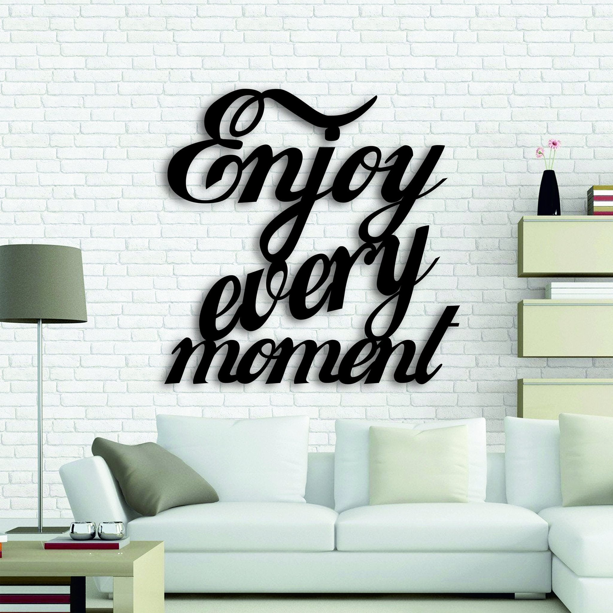 Enjoy Every Moment Metal Wall Art, Motivational Wall Decor, Kitchen ...