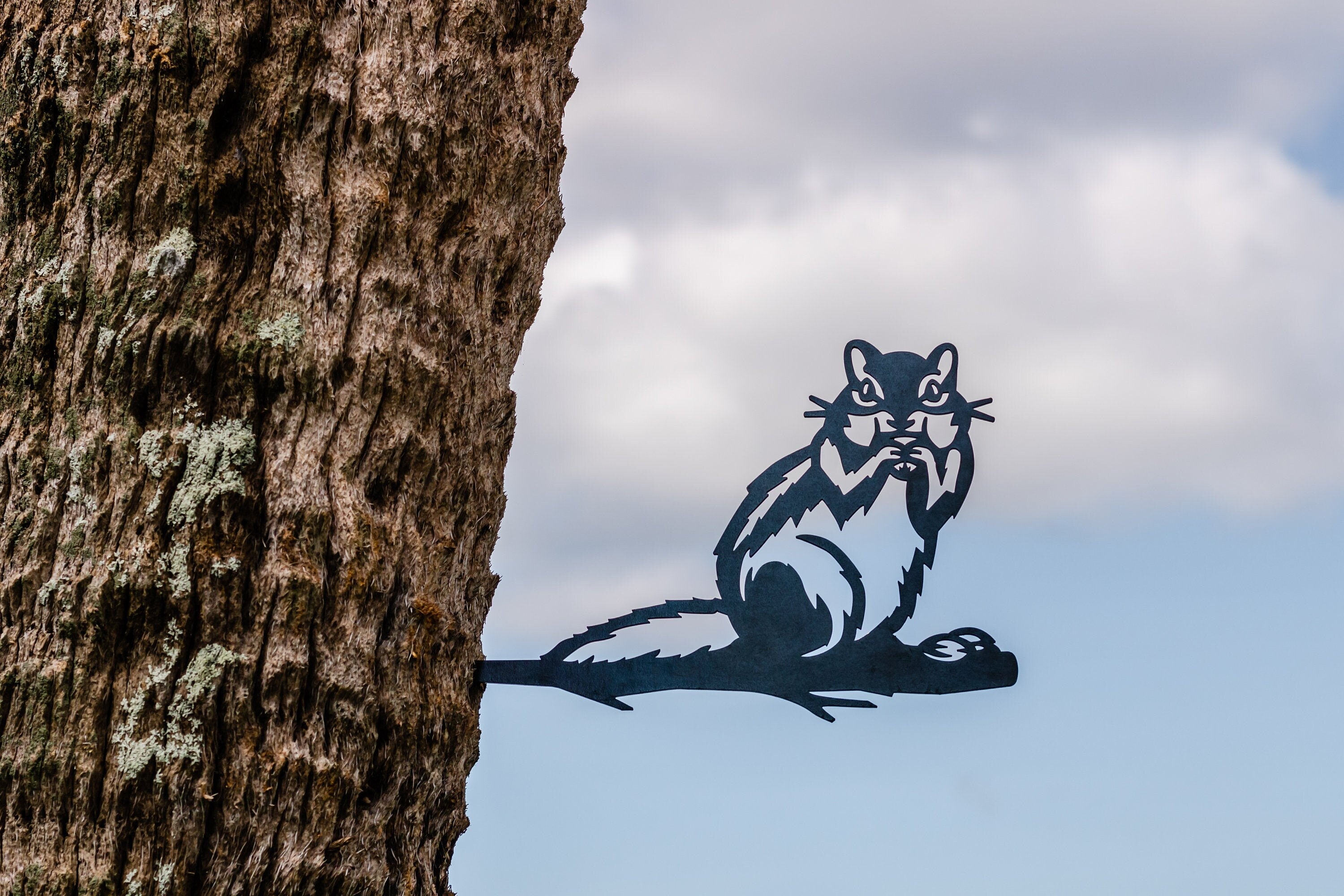 Metal Chipmunk Cheeks - Usa Steel Sign Cutout - Rustic Outdoor Home ...
