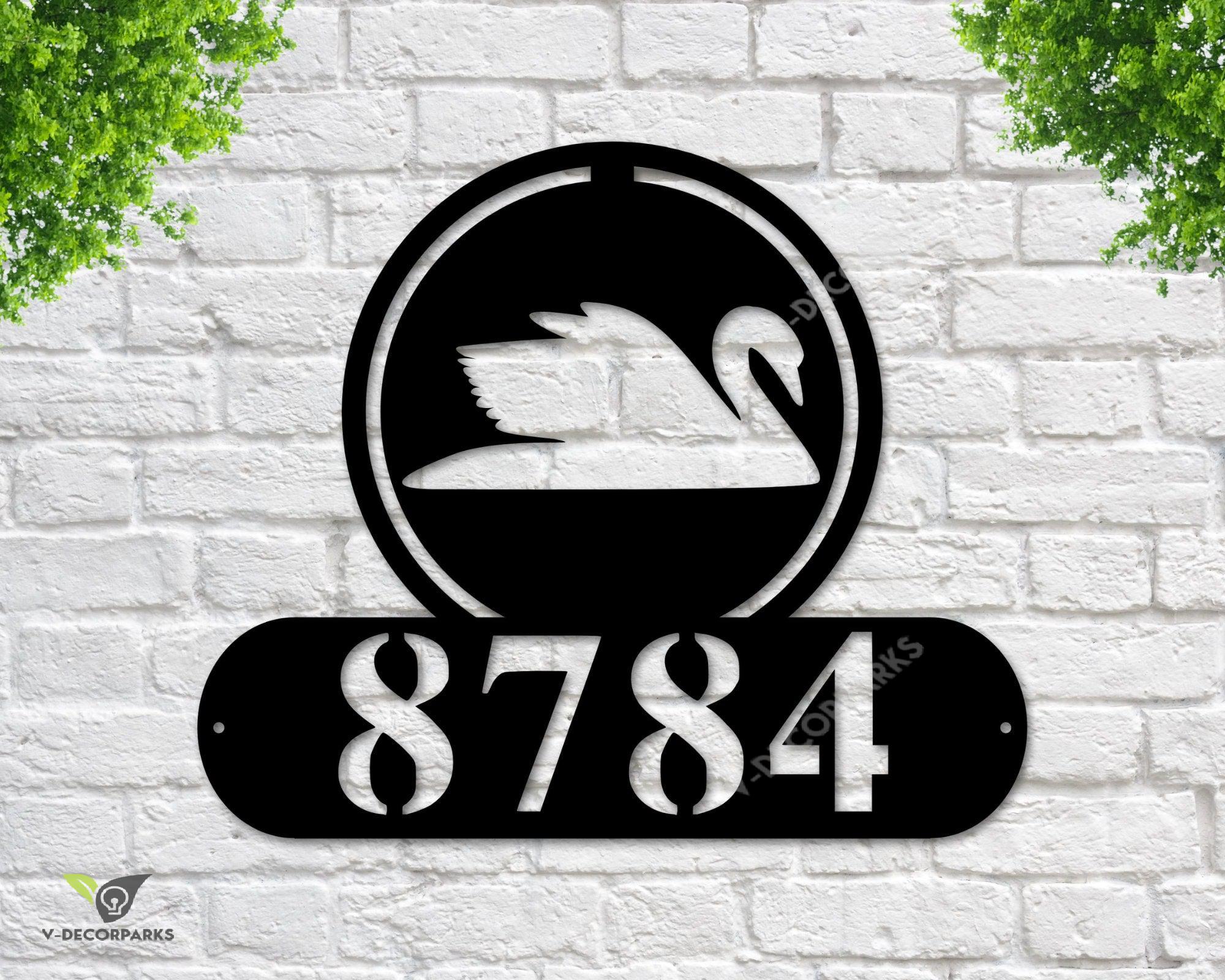 Swan Address Sign, Swan Metal Sign, Metal Swan Sign, Bird Sign, Swan ...