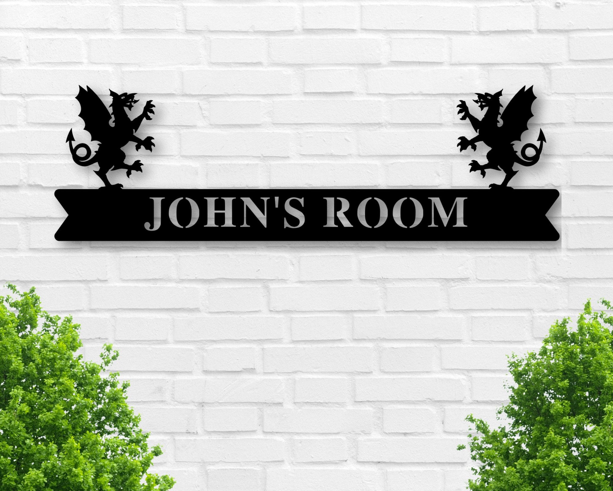 Metal Room Sign, Gargoyle Sign, Medieval Sign, Fantasy Sign, Kid's Room ...