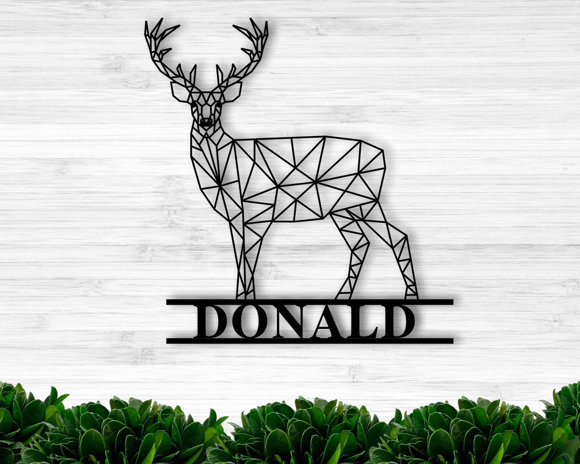 Personalized Geometric Deer, Custom Deer Sign, Metal Deer Sign, Kids ...
