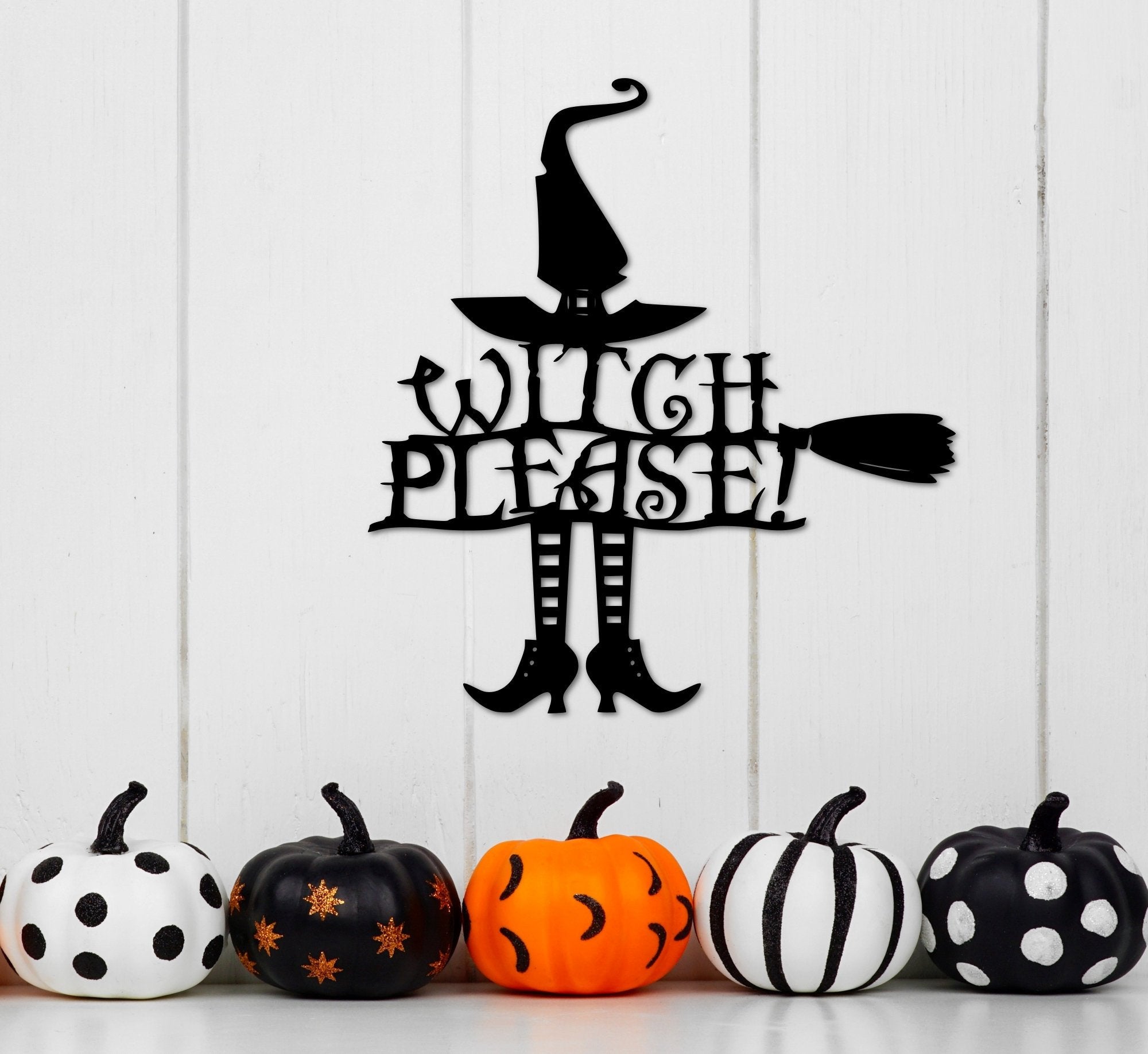 Witch Please Sign - Metal Wall Decor - Witch Front Door Hanger - Metal ...