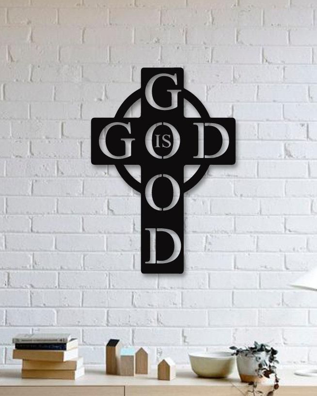 God Is Good Design Metal Wall Art, Christmas Gifts, Metallic Paint ...