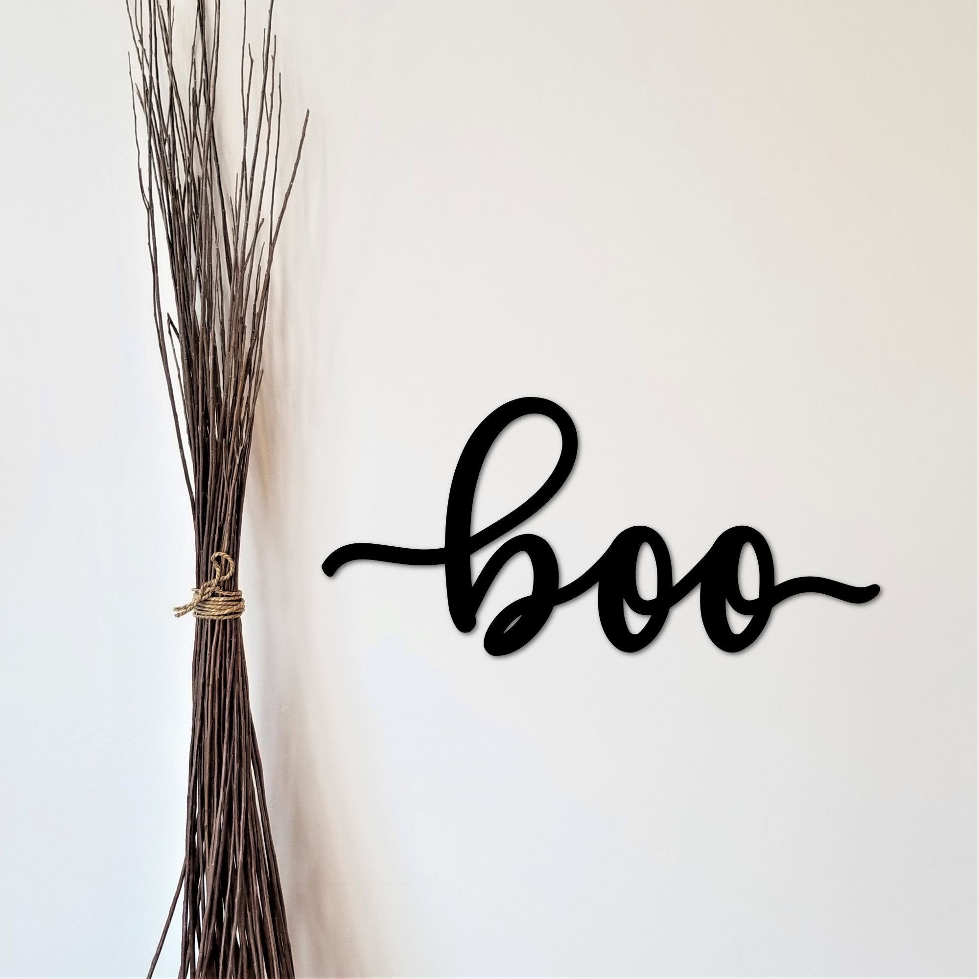 Halloween Boo Sign - Metal Wall Hanging - Halloween Decoration - Ghost ...