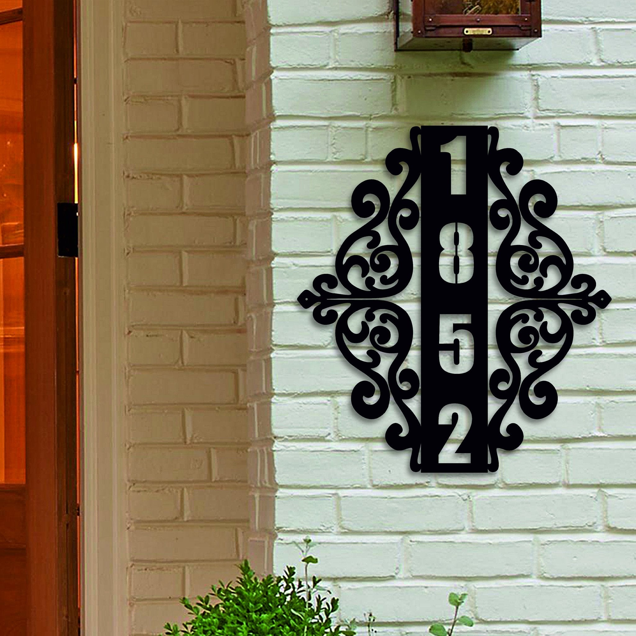 Custom Outdoor House Numbers Vertical, Metal Address Sign For House ...