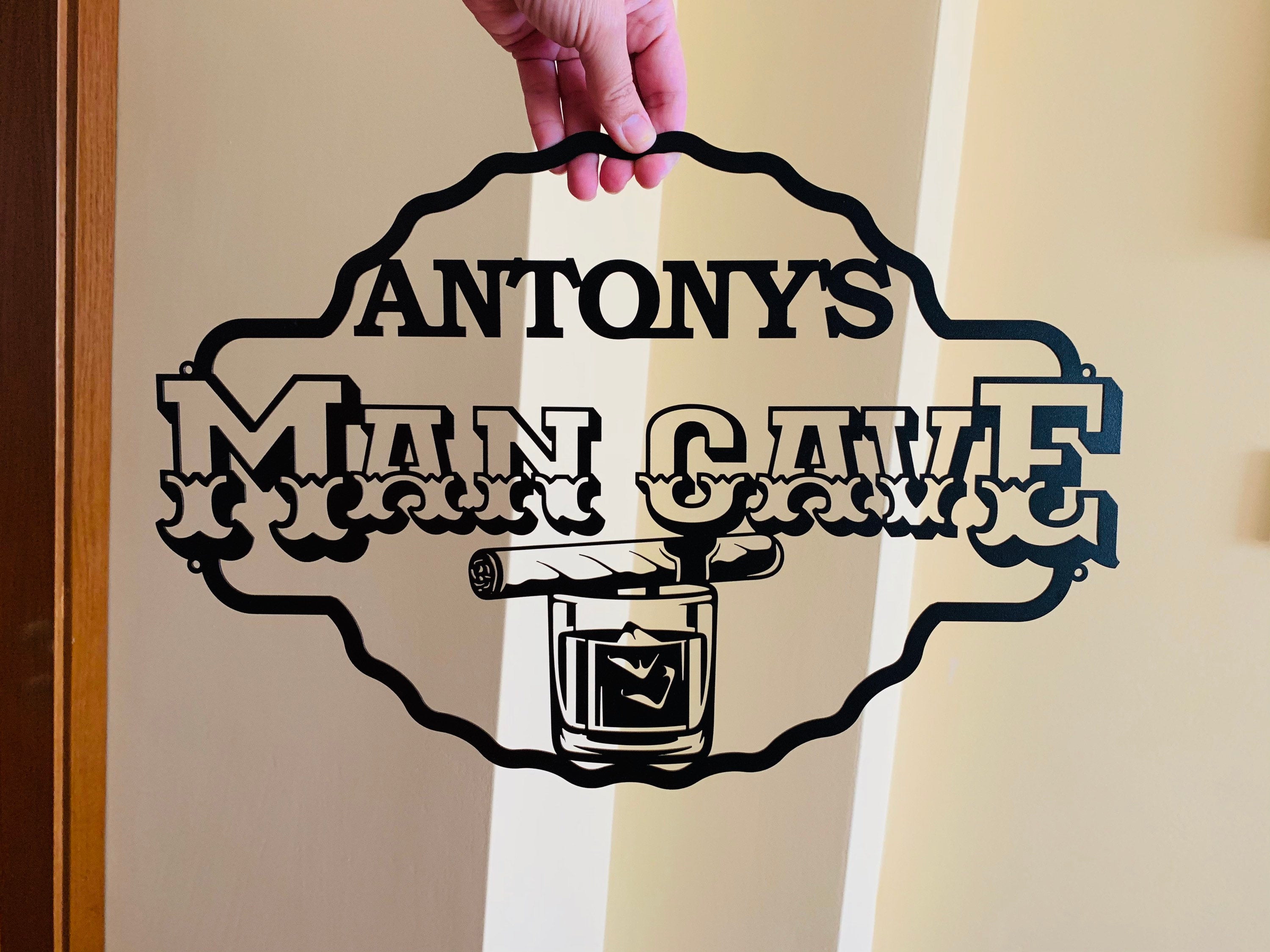 Personalized Man Cave Metal Sign, Custom Name Sign, Laser Cut Wall Art ...