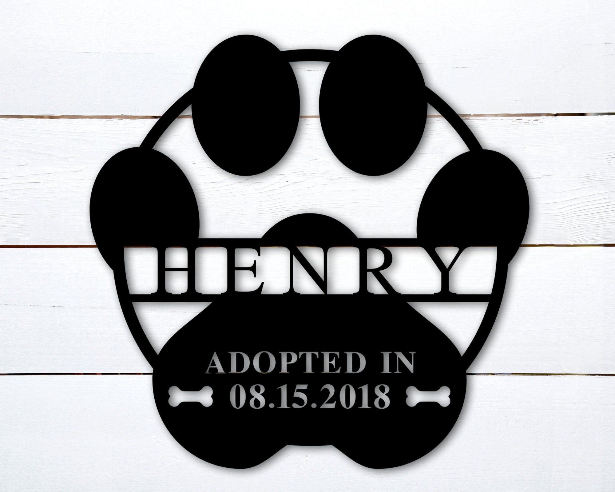 Custom Metal Dog Name Signs, Personalized Dog Sign, Dog Adoption Gift ...