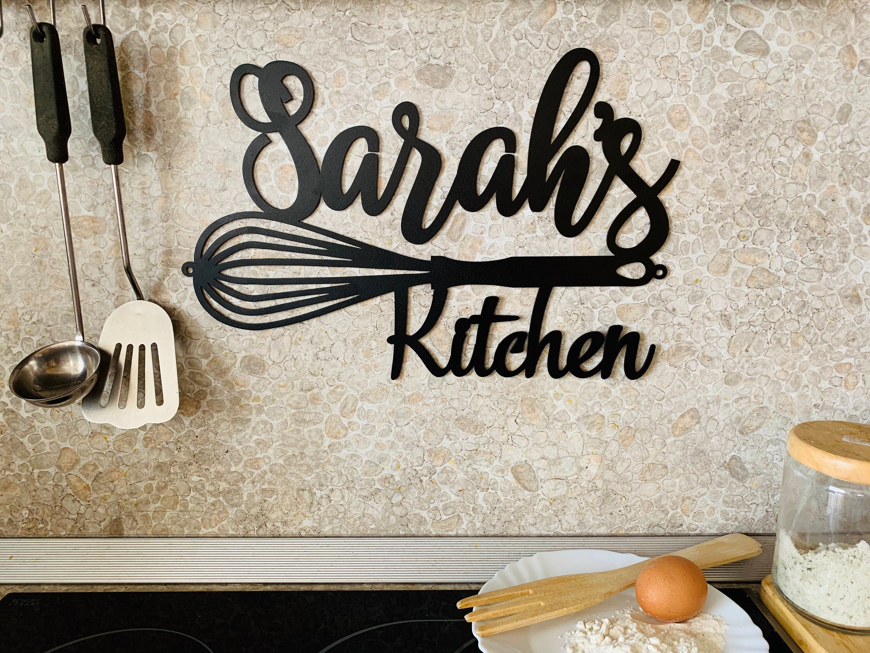 Custom Kitchen Name Sign Personalized Metal Indoor Sign For Kitchen ...
