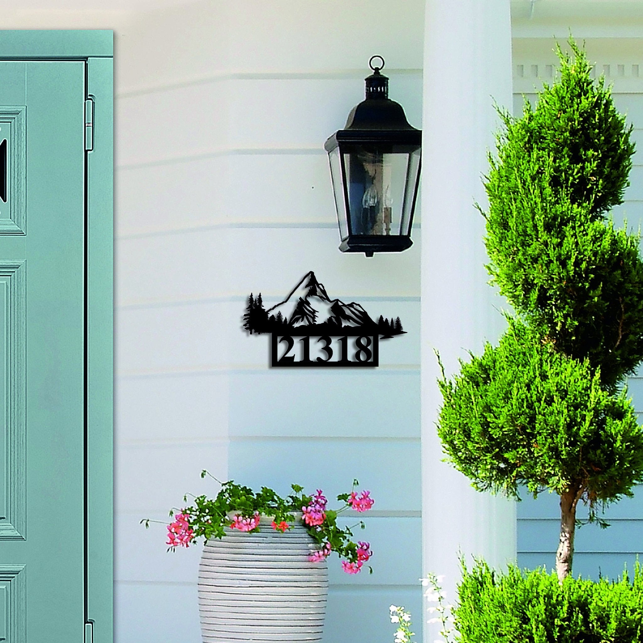 Custom Metal Address Sign, Wilderness Rustic Sign, Mountains Metal ...