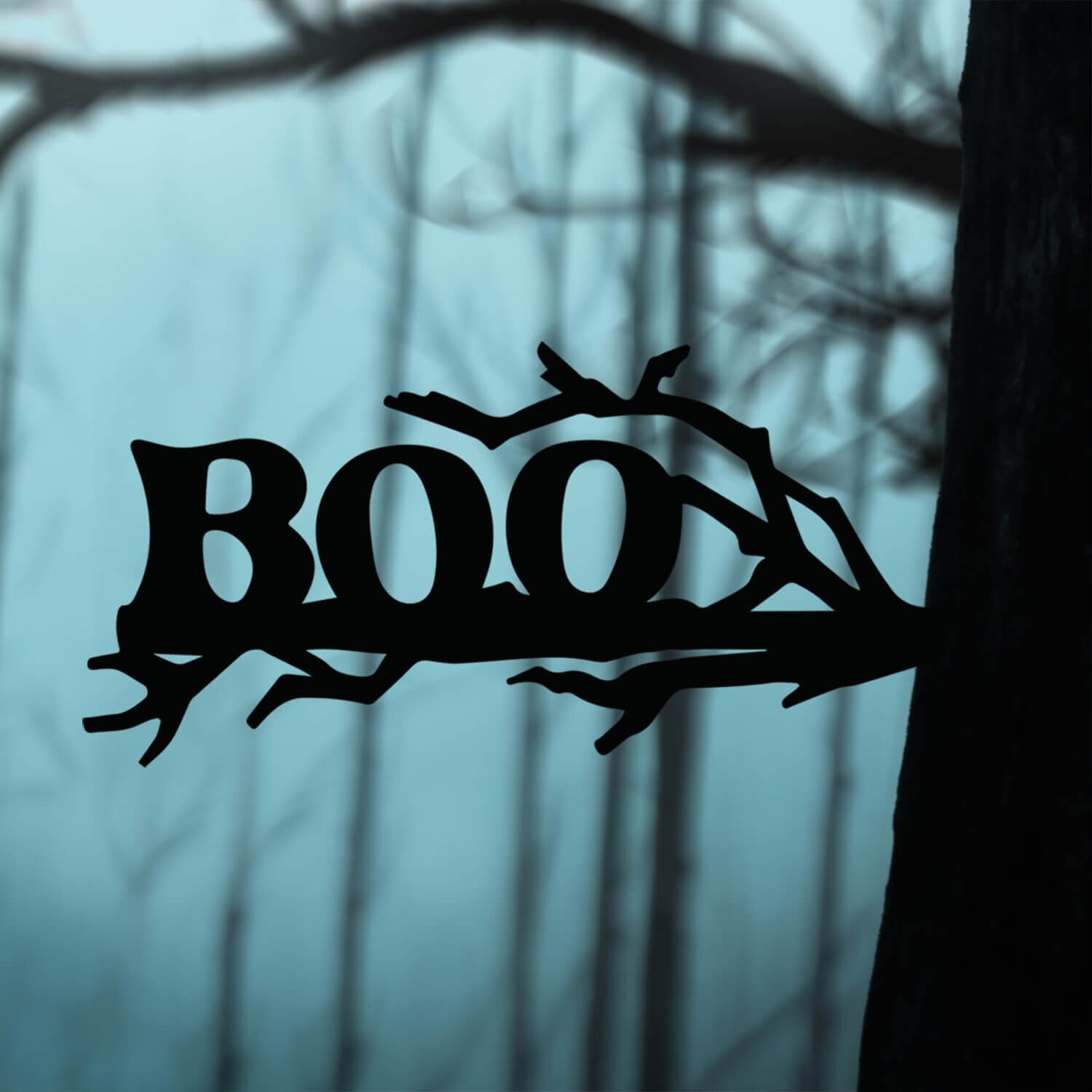 Metal Halloween Boo Silhouette - Usa Steel Sign Cutout - Rustic Outdoor ...