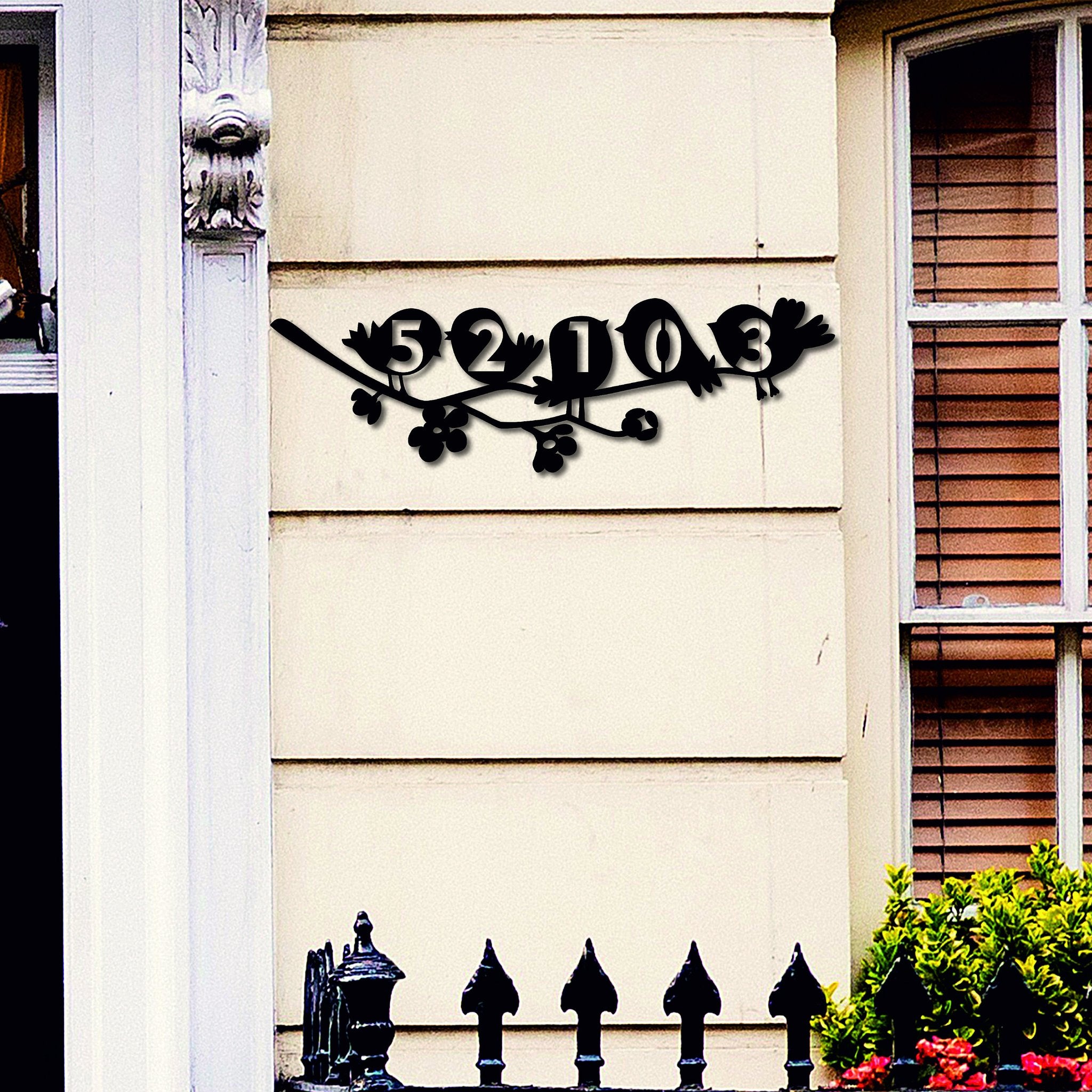 Custom Metal Address Sign, Birds Home Numbers, Birds Address Sign ...