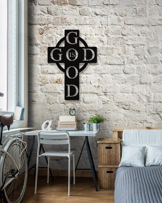 God Is Good Design Metal Wall Art, Christmas Gifts, Metallic Paint ...