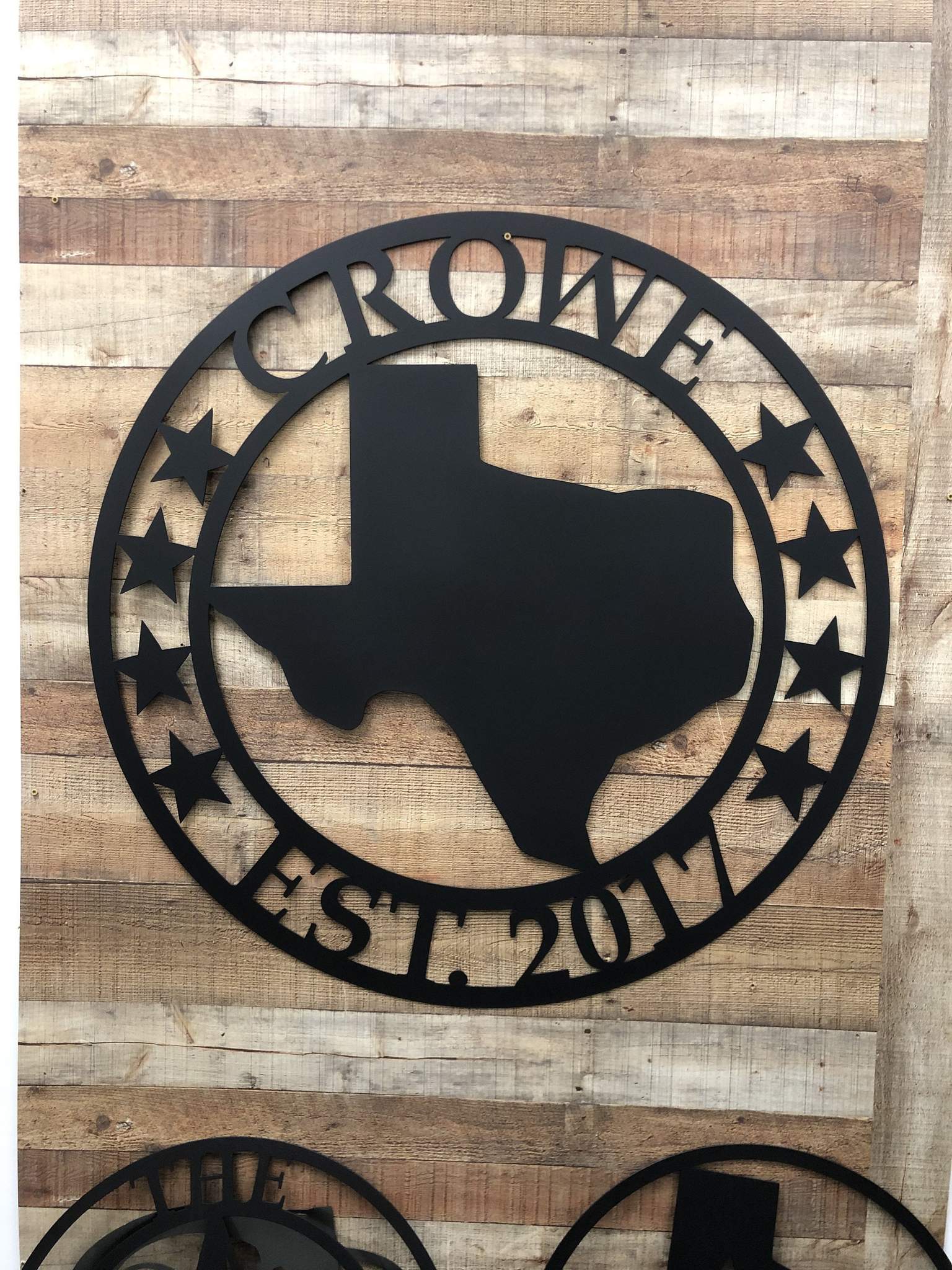 Texas State Circle Monogram #4 Cut Metal Sign, Wall Decor Metal Sign ...