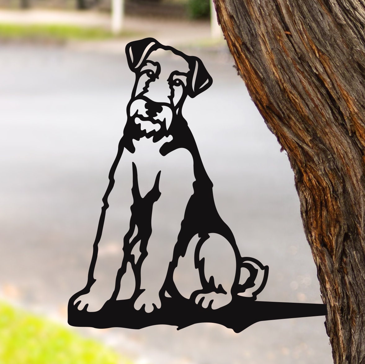 Metal Terrier Silhouette Puppy - Usa Steel Dog Sign Cutout - Rustic ...