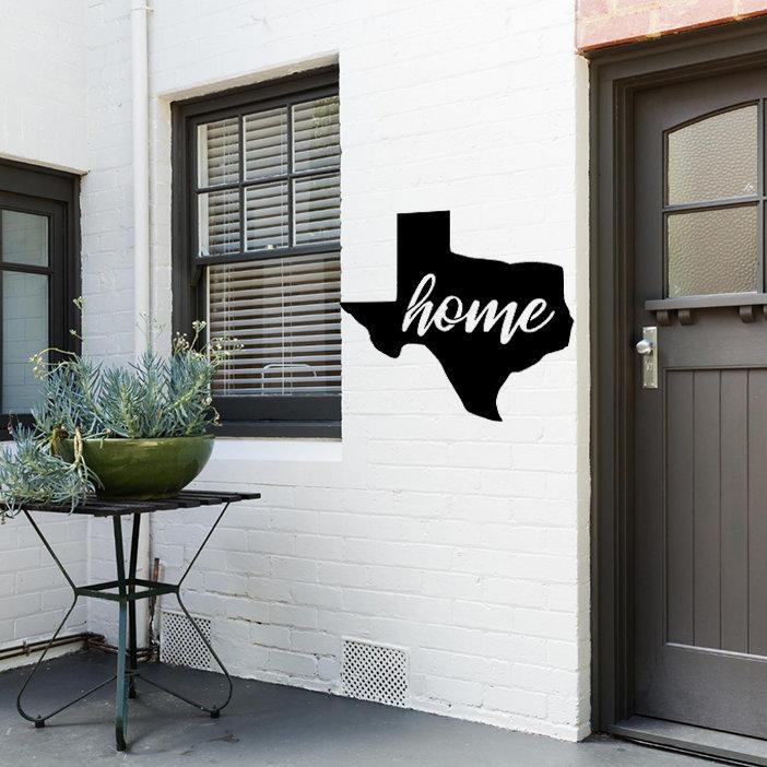 Texas Home Outline Cut Metal Sign, Wall Decor Metal Sign, Home Decor ...