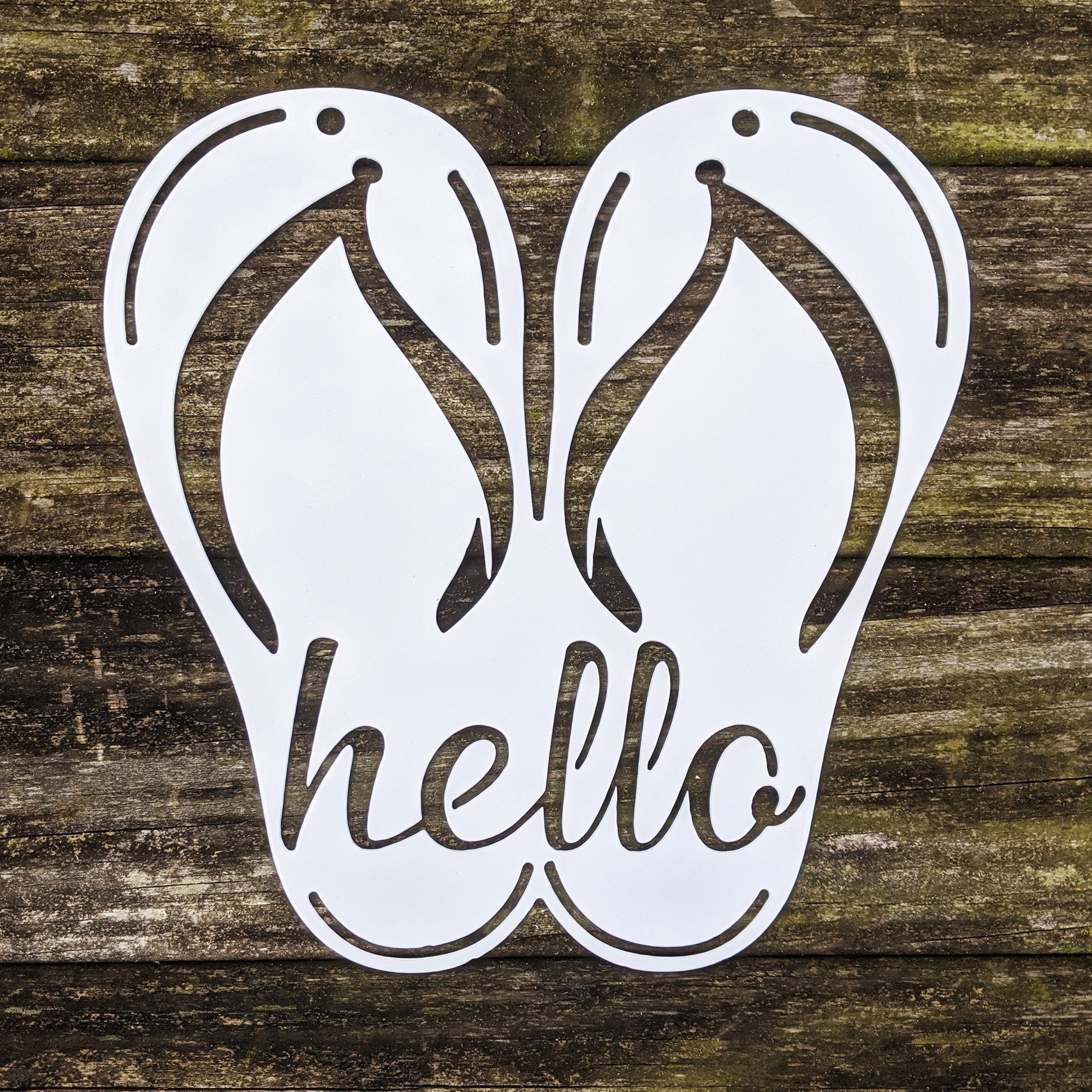 Hello Flip Flop Sign - Metal Art Wall Sign, Cut Metal Sign, Wall Metal ...