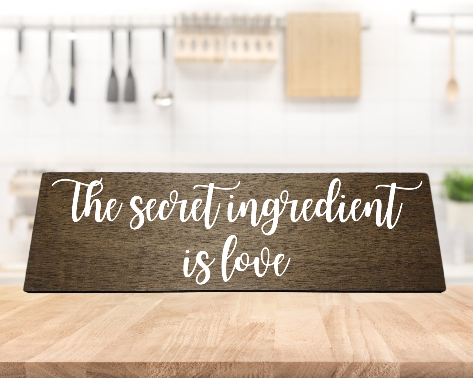 The Secret Ingredient Is Love, Wood Sign, Kitchen Decor, Love Sign ...