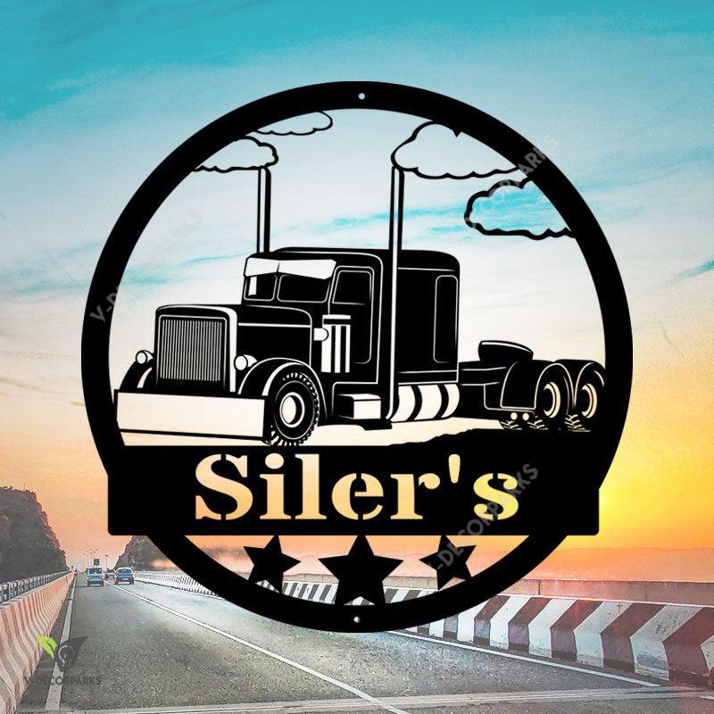 Big Rig Trucker Metal Art, 18 Wheeler Metal Sign Wall Decor, Trucking ...