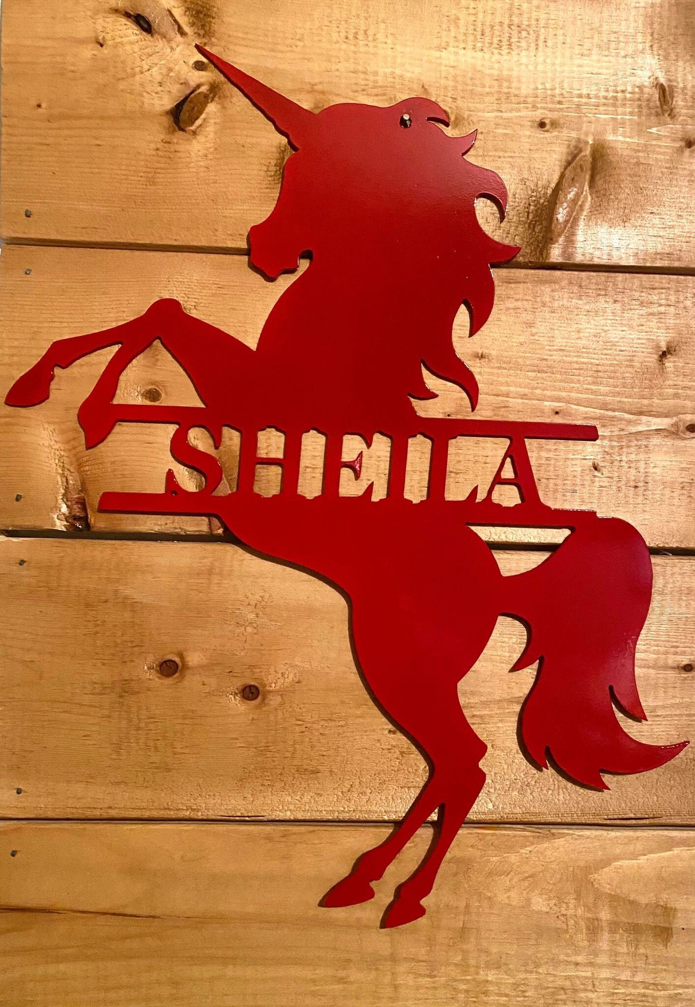 Metal Unicorn Name Sign - Personalized Unicorn Sign - Unicorn Wall ...