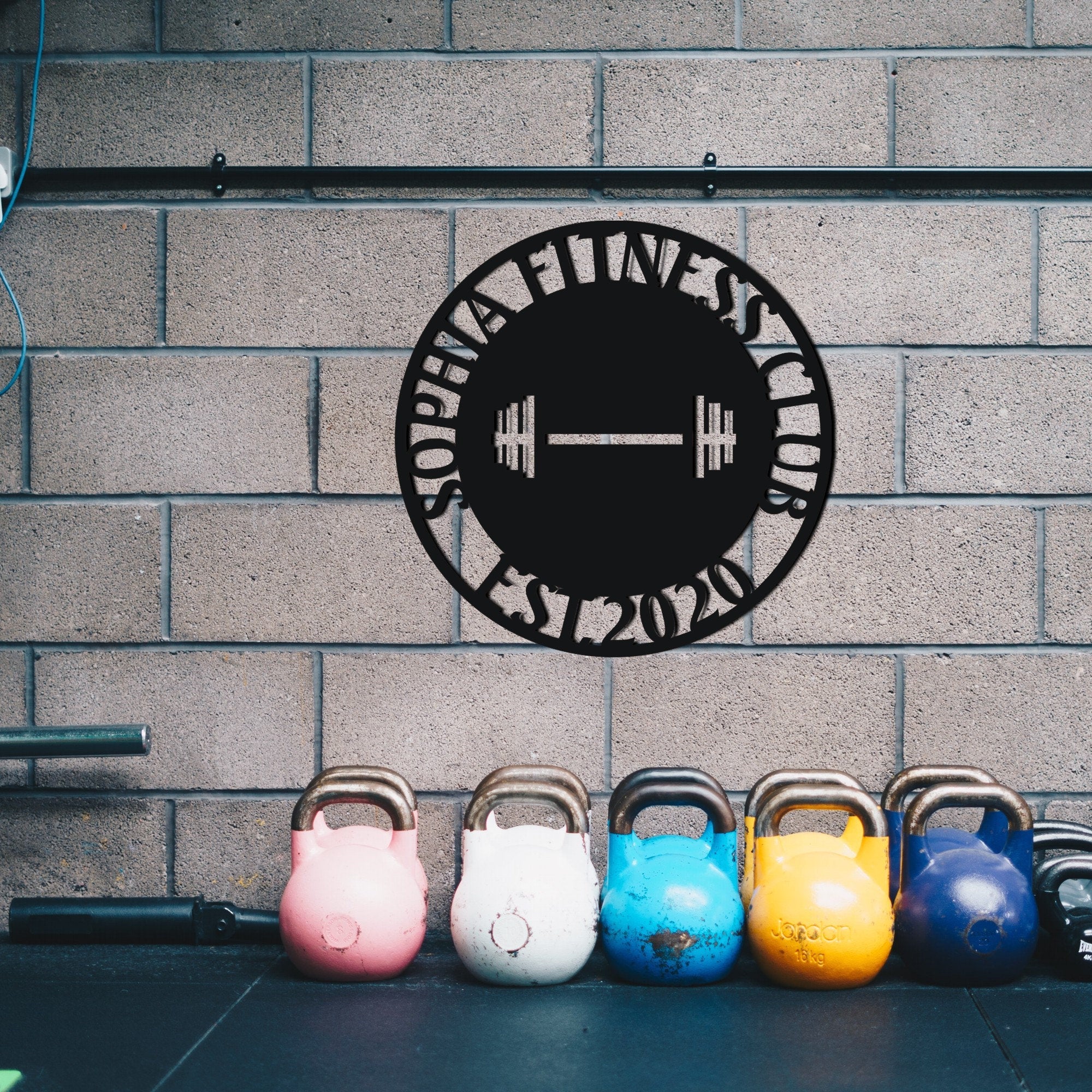 Roberts Gym, Est Year Sign, Custom Metal Gym Sign, Metal Wall Art ...