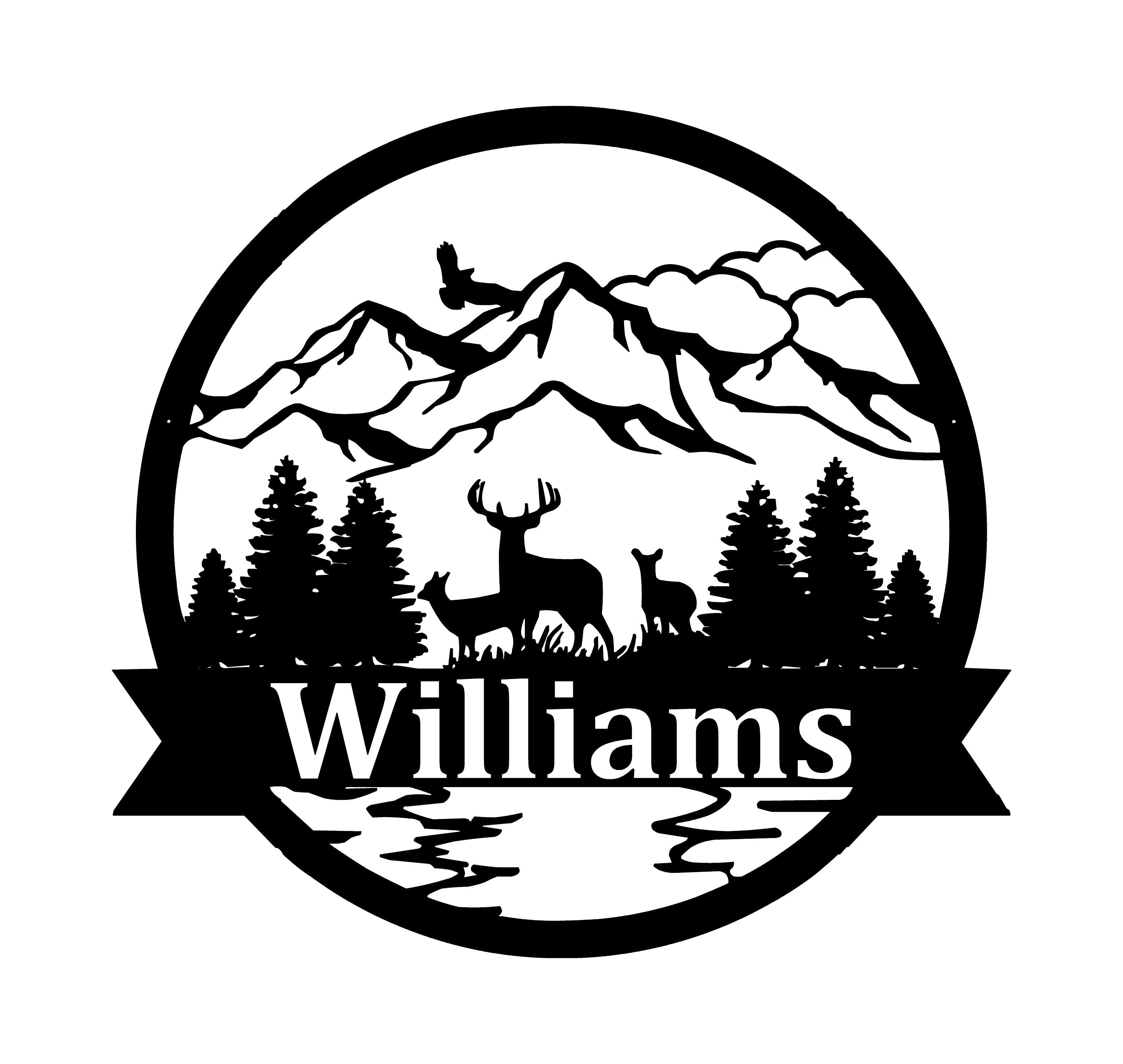 Personalized Deer Scene Monogram, Cut Metal Sign, Wall Metal Art ...