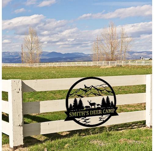 Wildlife Scenery Name Plate - Circular Cut Metal Sign, Wall Decor Metal ...