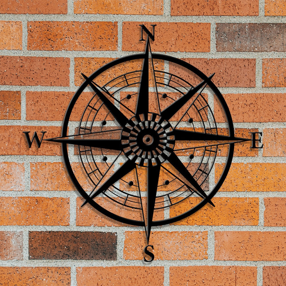 Nautical Compass, Compass Rose Metal Sign, Metal Gps Sign For House ...