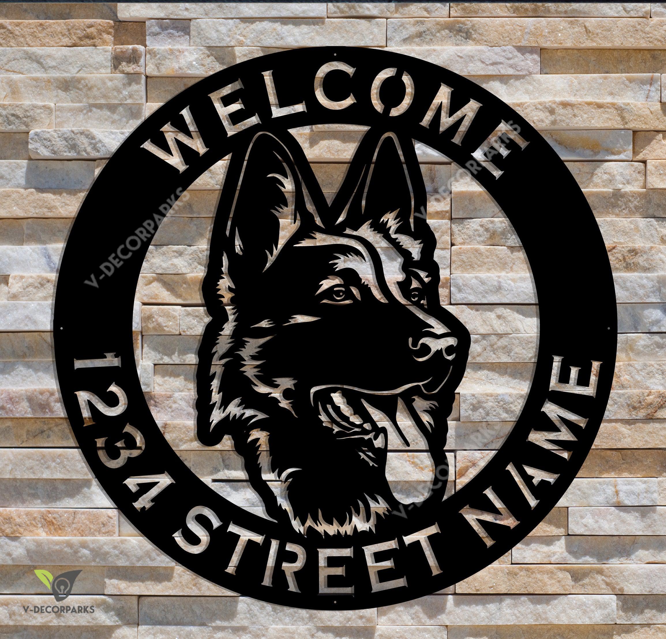 German Shepherd Sign, Dog House, Family Dog, Entrance Sign, Wall Decor ...