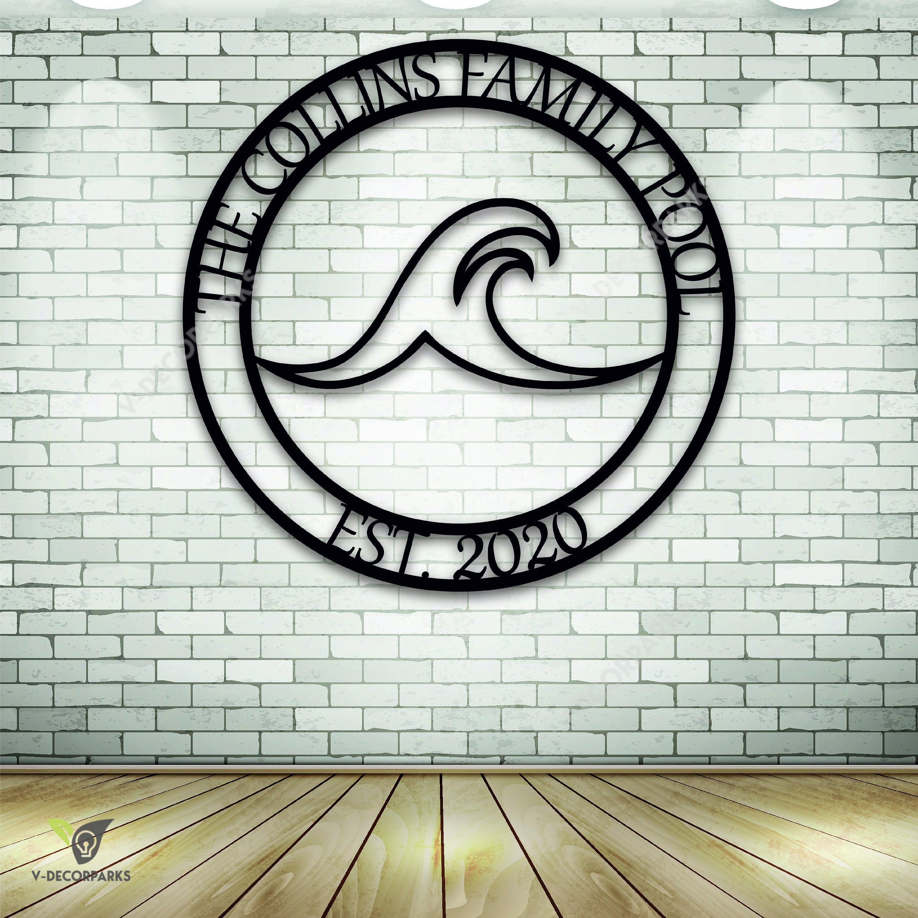 Personalized Family Pool Metal Sign, Custom Metal Pool Sign, Home Pool ...