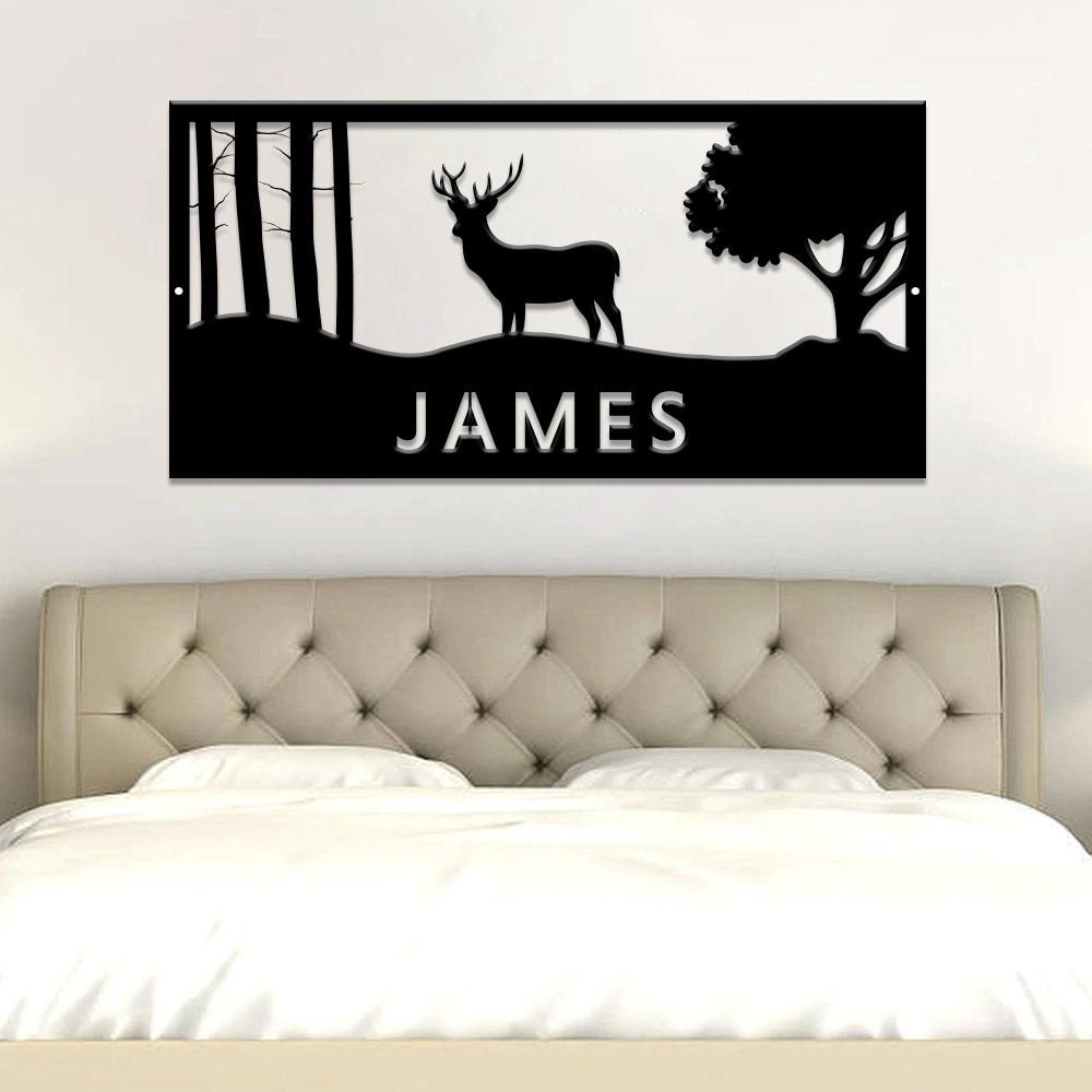 Personalized Deer Sign, Last Name Deer Sign, Front Porch Sign, Custom ...